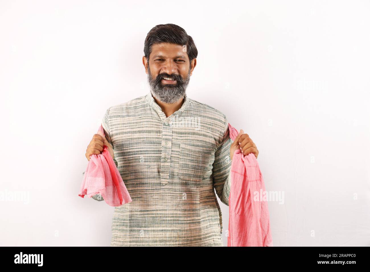 Portrait of Indian bearded man in rural India concept. Funky ...