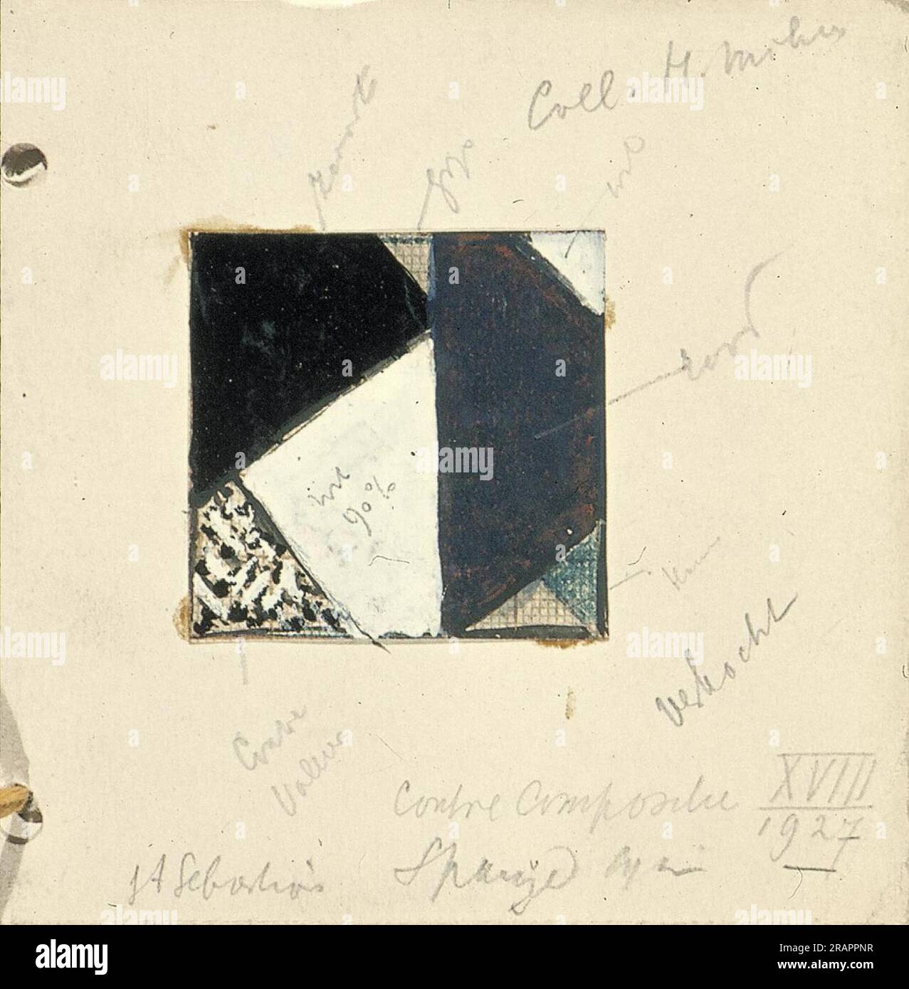 Studie voor Contra compositie XVIII by Theo van Doesburg Stock Photo - Alamy