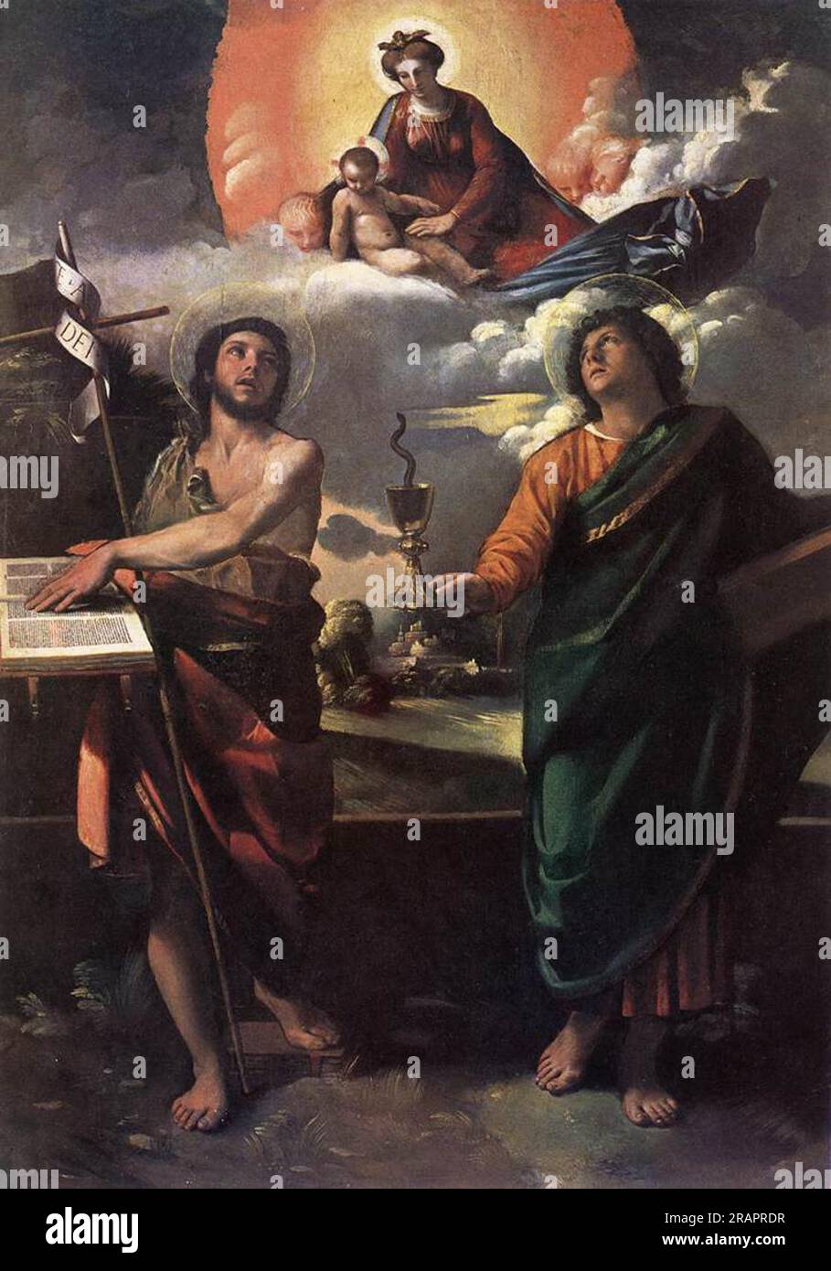 The Virgin Appearing to Saints John the Baptist and John the Evangelist ...