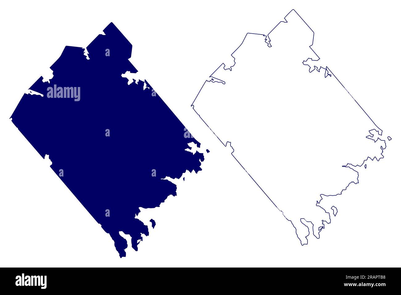 Queens County (Canada, Nova Scotia Province, North America) map vector ...