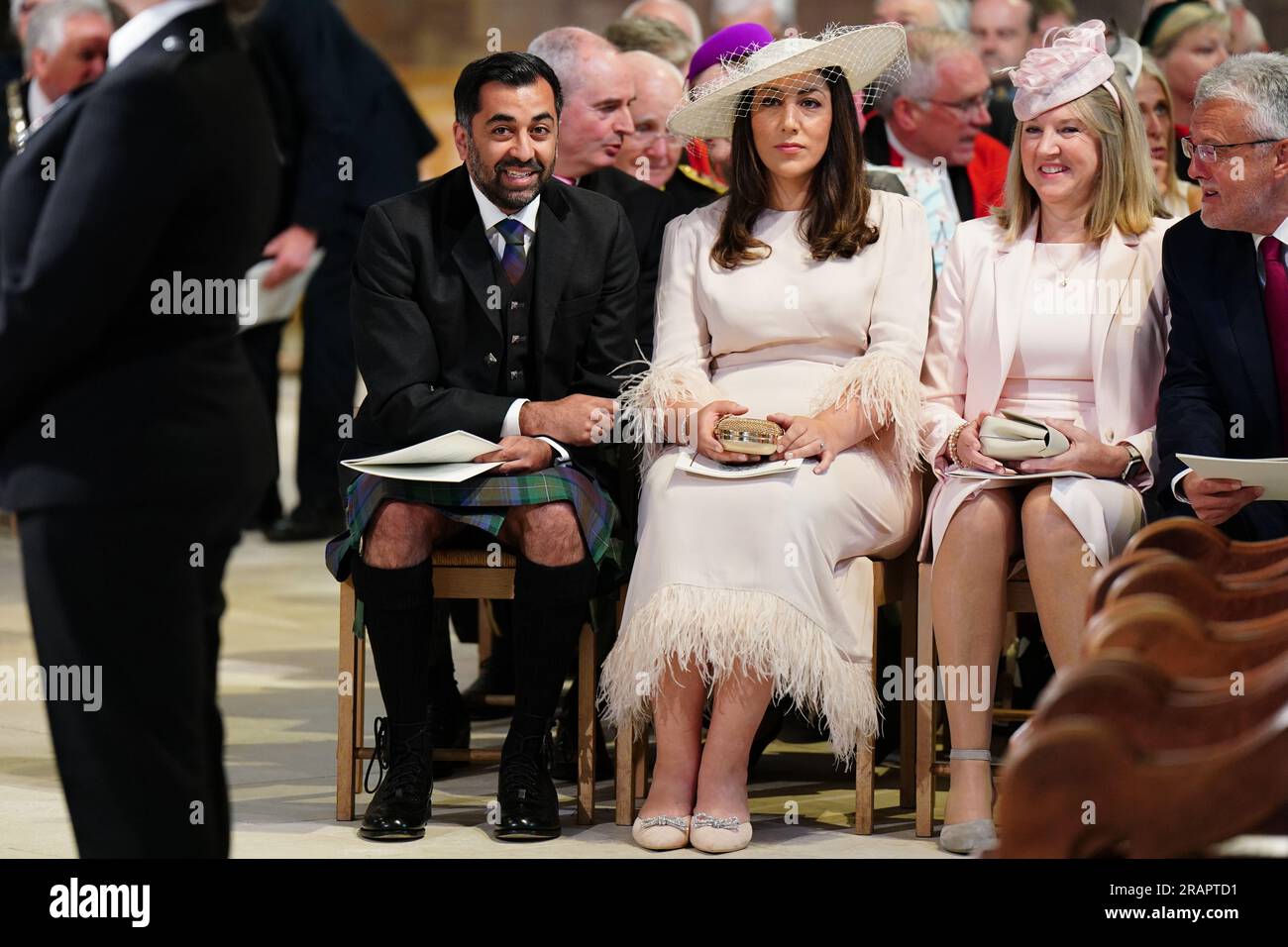 (Left to right) First Minister Humza Yousaf, Nadia El-Nakla and ...