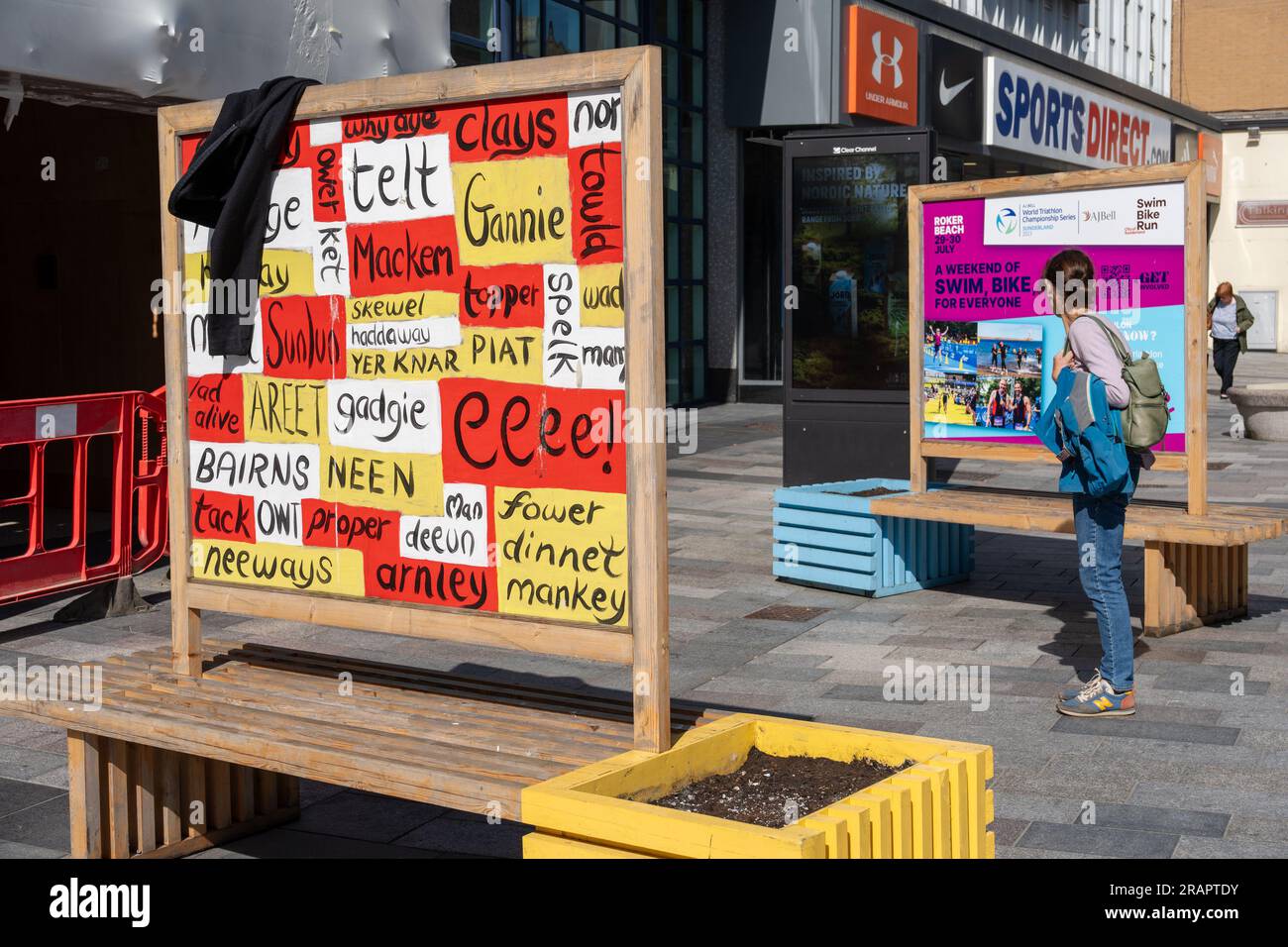 A Community Art Bench in the city of Sunderland, UK highlights Mackem ...