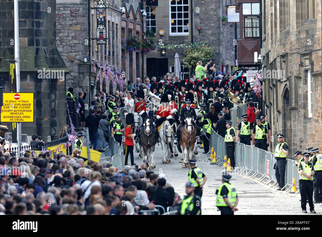 A general view of the royal procession as it proceeds down the Royal ...