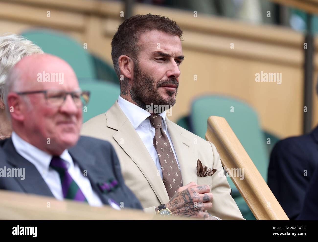 David Beckham in the royal box of centre court on day three of the 2023 ...