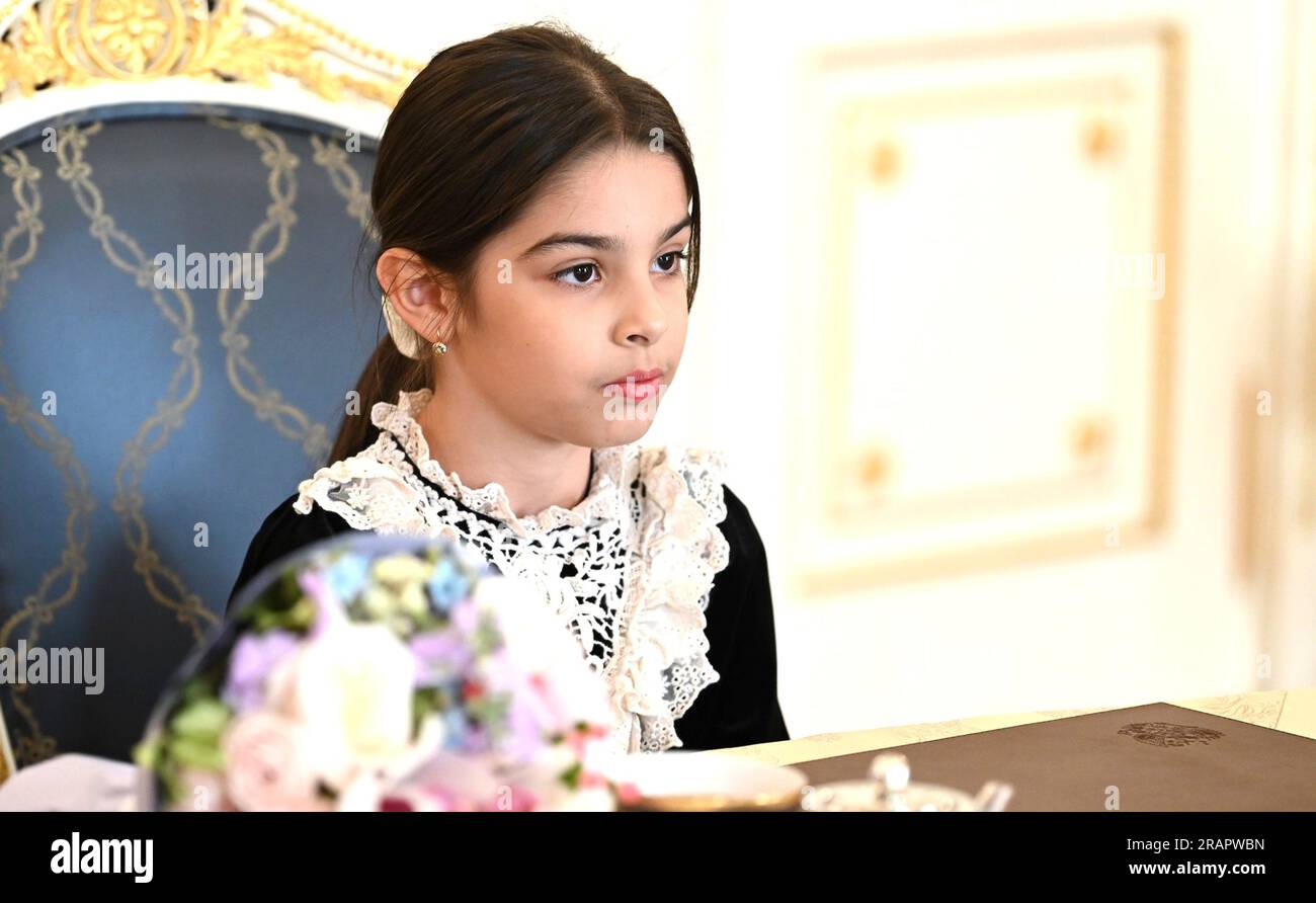 Moscow, Russia. 04th July, 2023. Raisat Akipova, an 8-year-old from ...