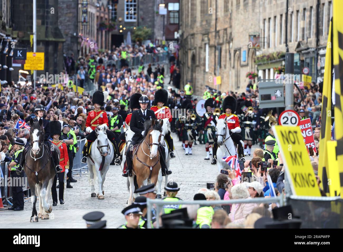 A general view of the royal procession as it proceeds down the Royal ...