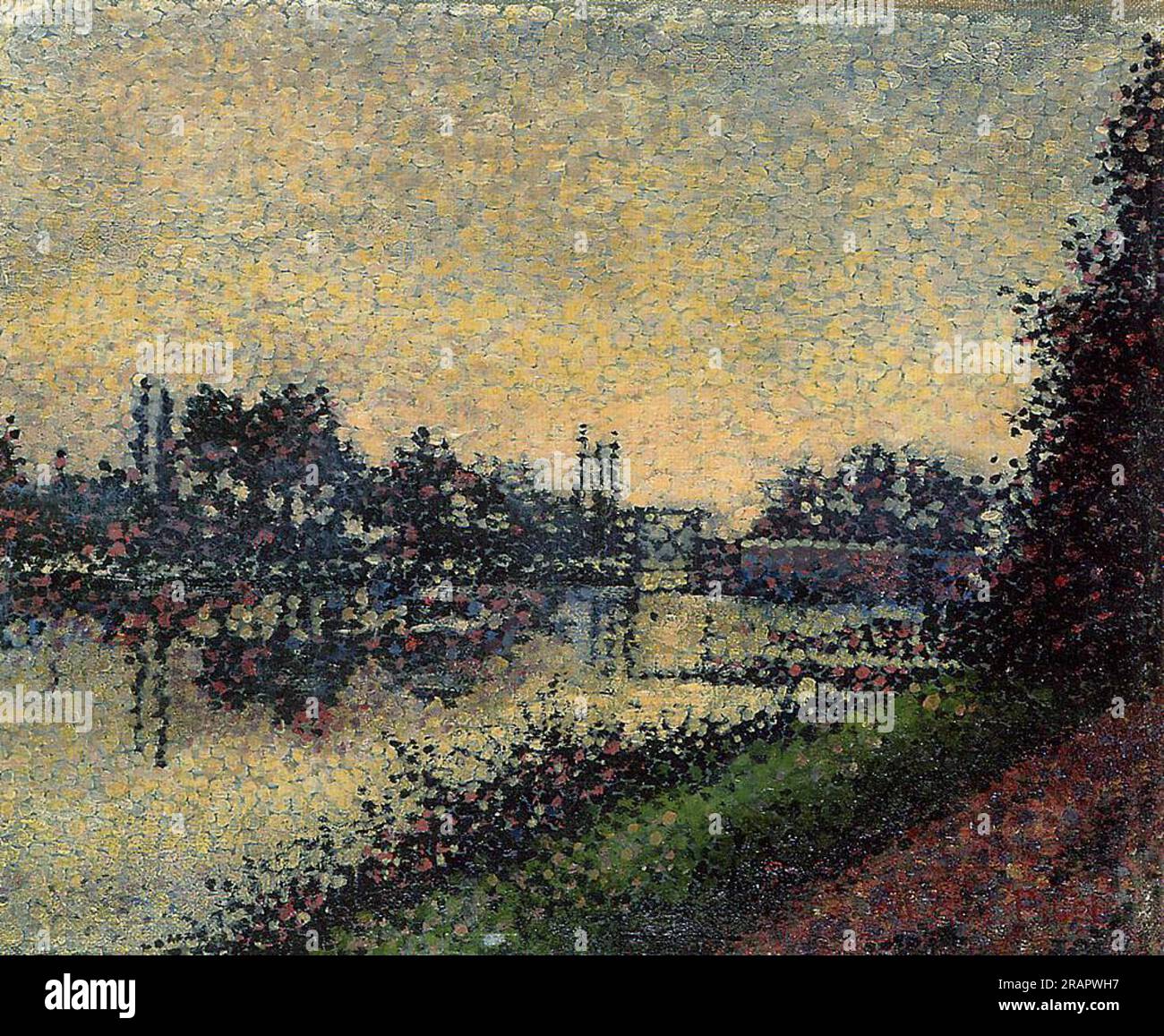 Landscape with Lock 1885 by Albert Dubois-Pillet Stock Photo - Alamy
