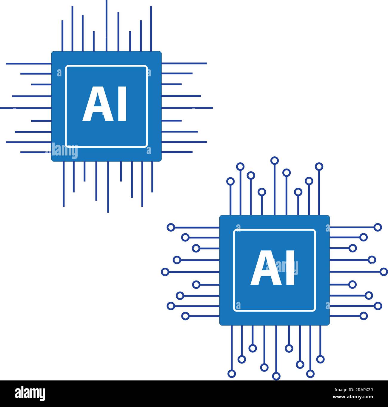AI blue logos on a white background with copy space Stock Vector Image ...