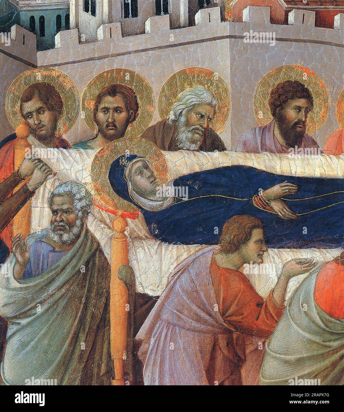 The death of Mary (Fragment) 1311 by Duccio Stock Photo - Alamy
