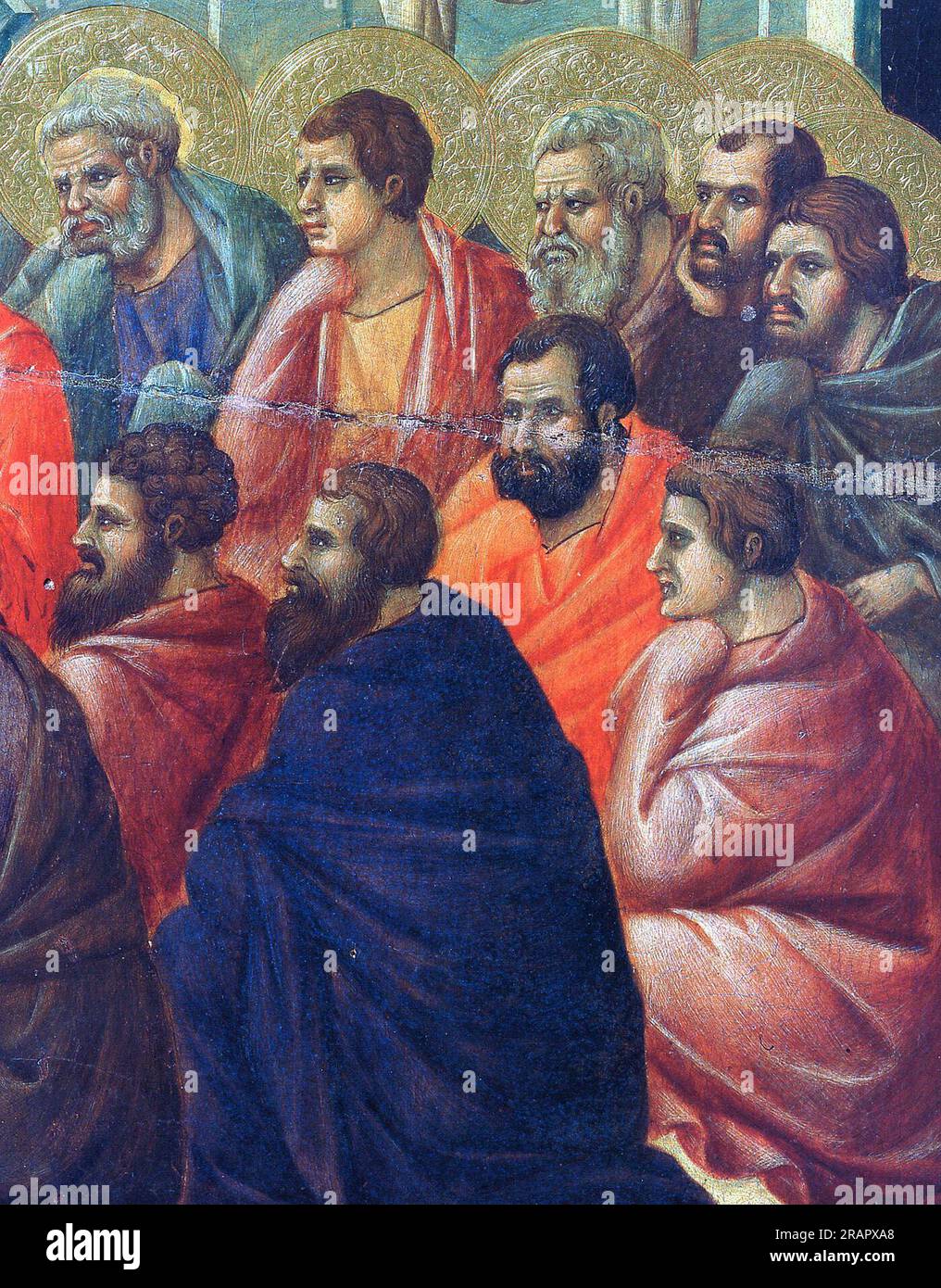 Christ preaches the Apostles (Fragment) 1311 by Duccio Stock Photo - Alamy