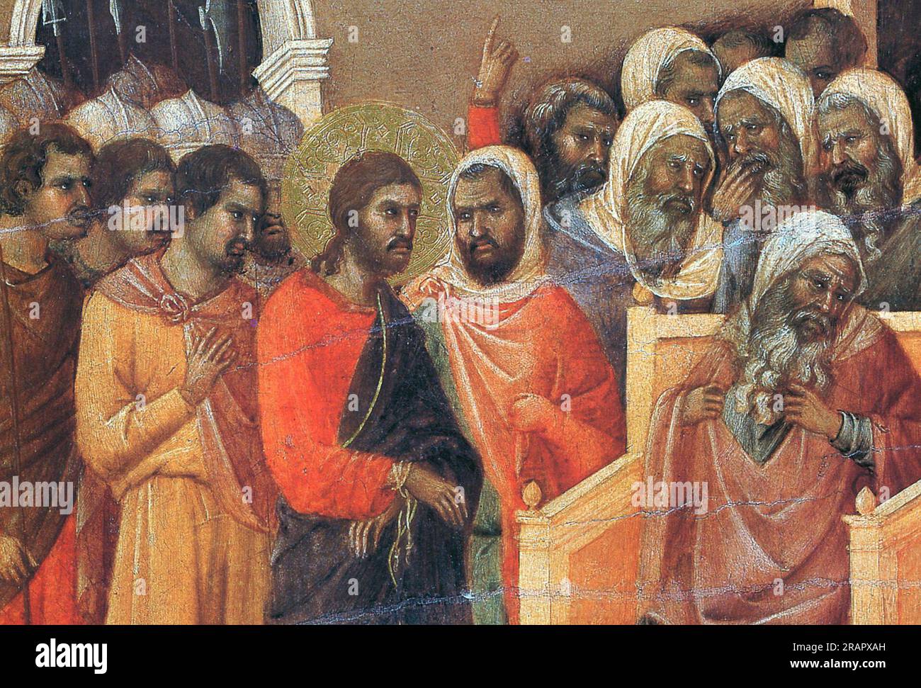 Christ before Caiaphas (Fragment) 1311 by Duccio Stock Photo - Alamy