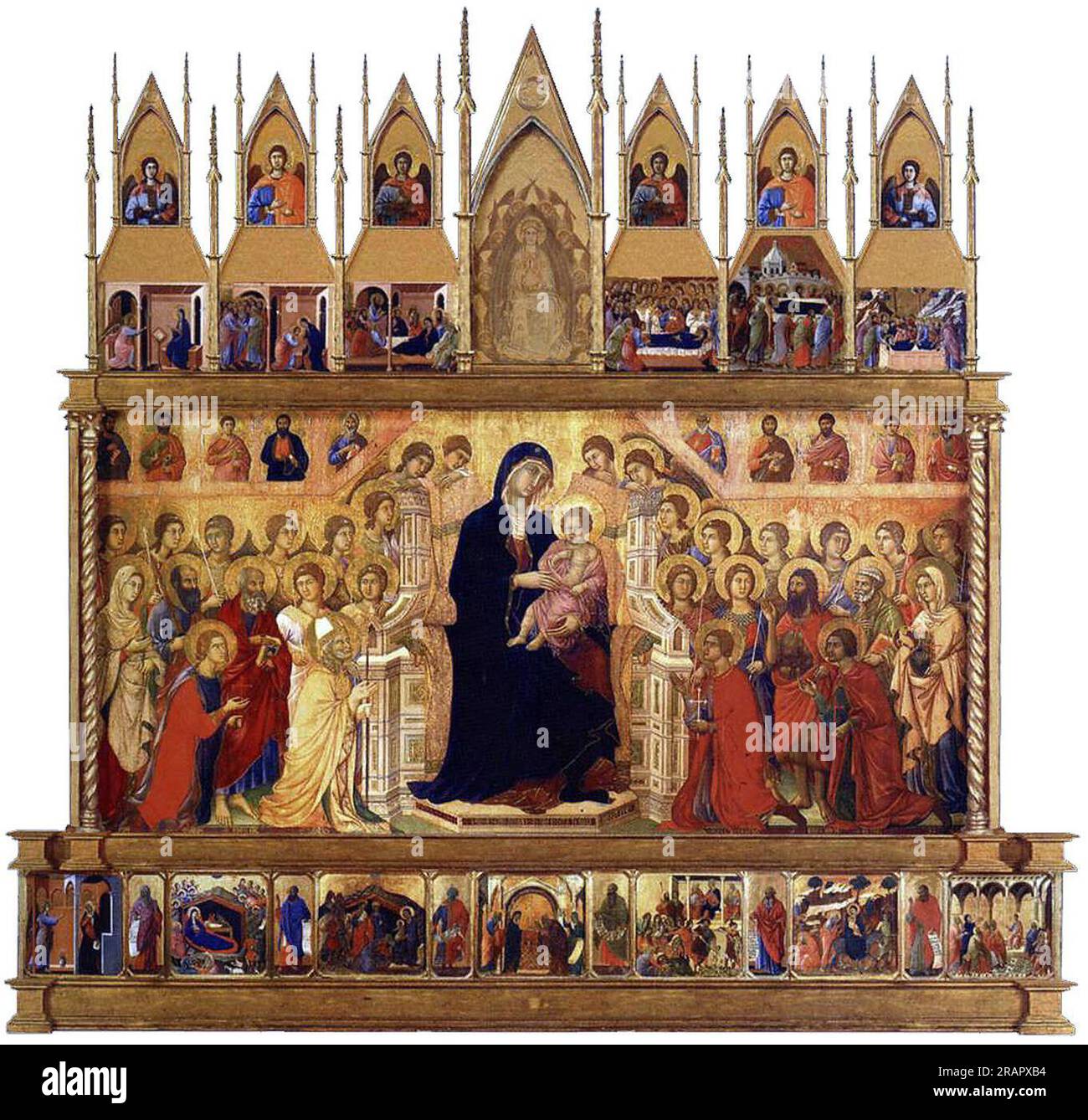 Madonna and Child on a Throne (front side of altarpiece) 1311 by Duccio ...