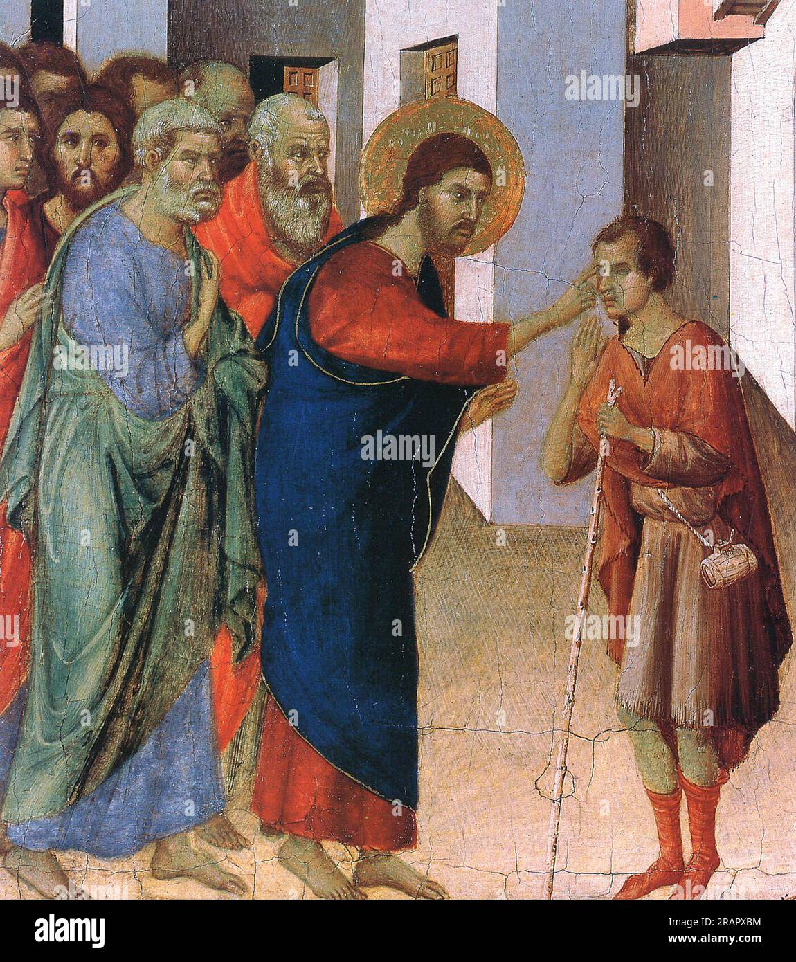 Healing the man born blind (Fragment) 1311 by Duccio Stock Photo - Alamy