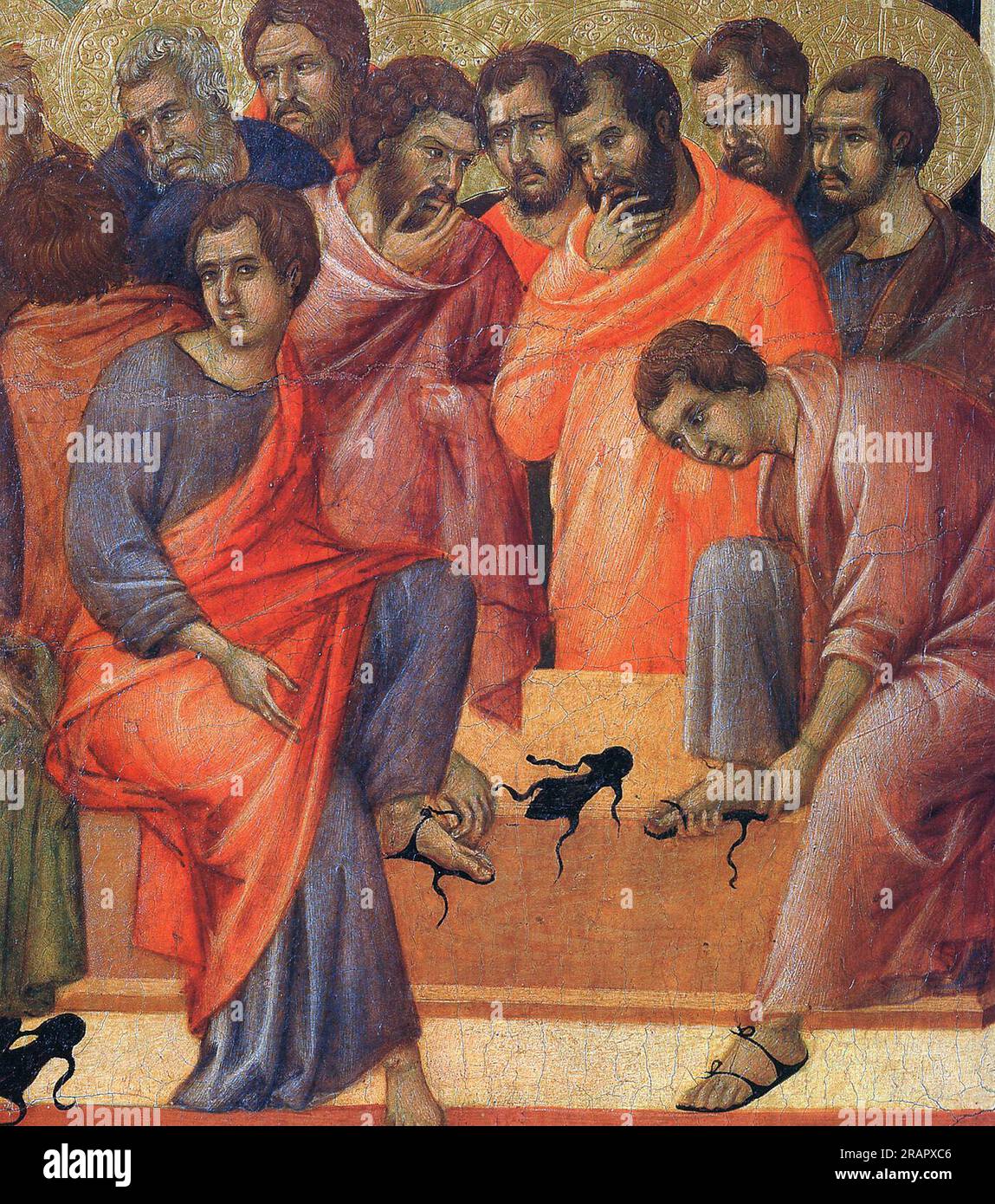 Washing of feet (Fragment) 1311 by Duccio Stock Photo - Alamy