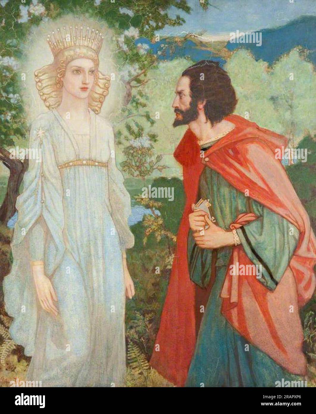Merlin and the Fairy Queen by John Duncan Stock Photo - Alamy