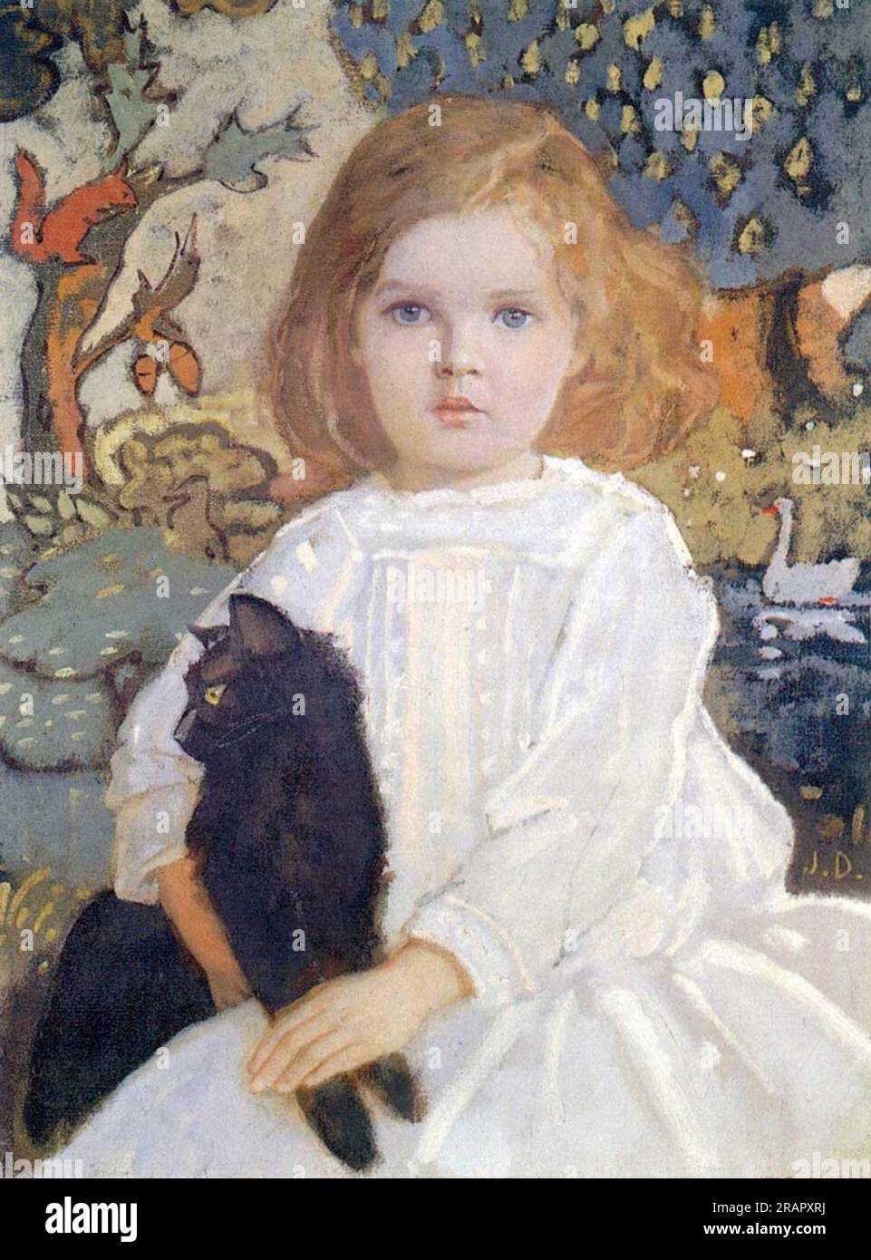 Baba and Billy (portrait of the artist's daughter, Vivian) 1920 by John ...