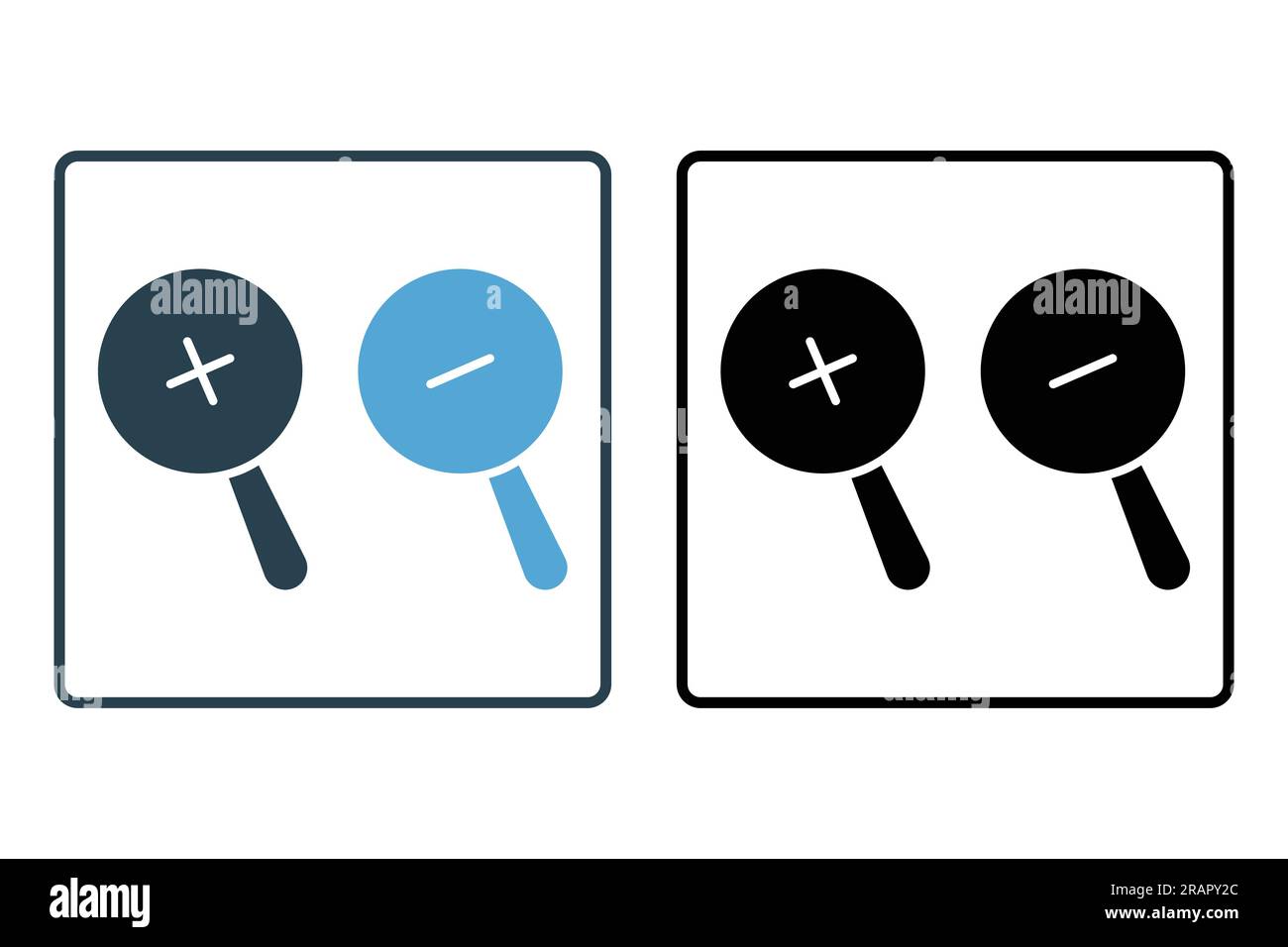 Zoom In and Zoom Out Icon. search, Magnifying glass. Solid icon style ...