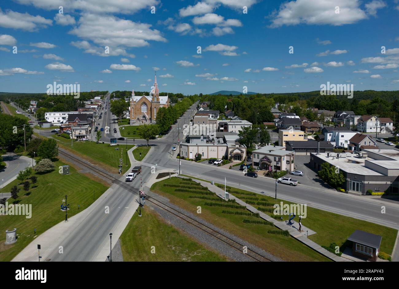 Lac Megantic, Canada. 22nd June, 2023. Downtown Lac Megantic, Que. is ...