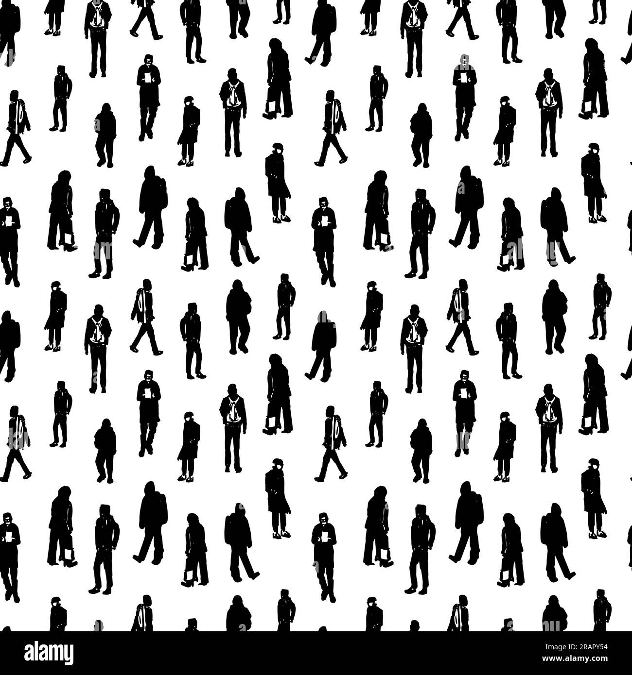 Different people silhouette seamless pattern Stock Vector Image & Art ...