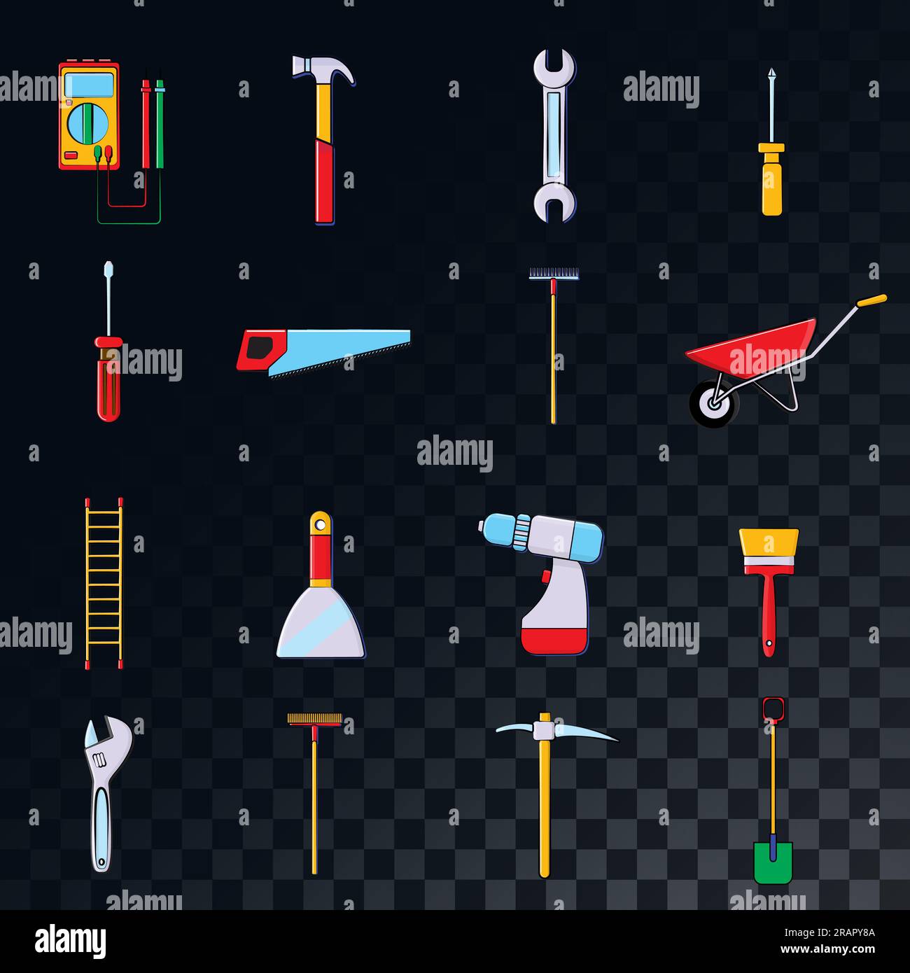 A large set of icons for construction, plumbing, garden, repair, tools ...