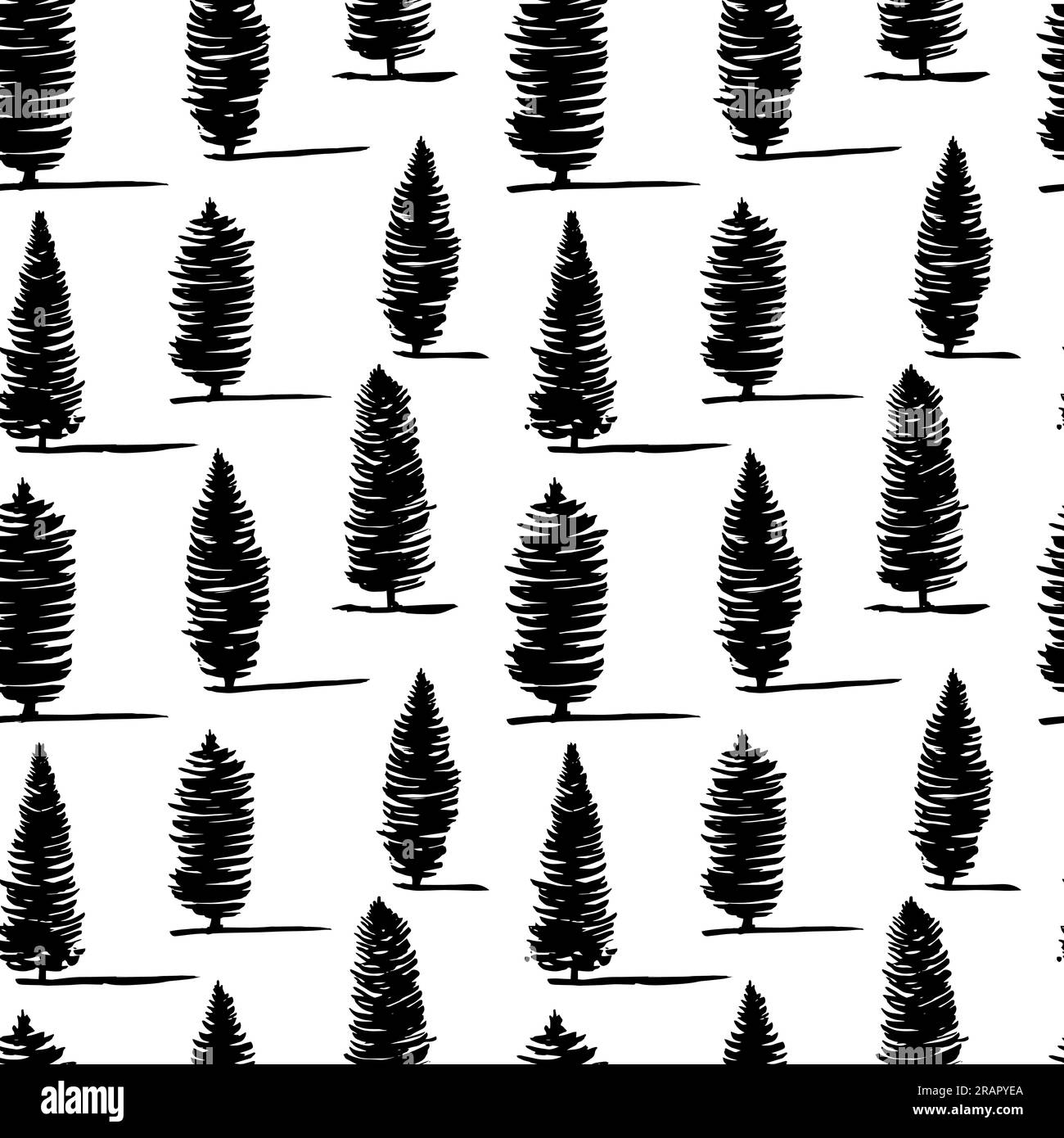 Different pine and fir tree seamless pattern Stock Vector Image & Art ...