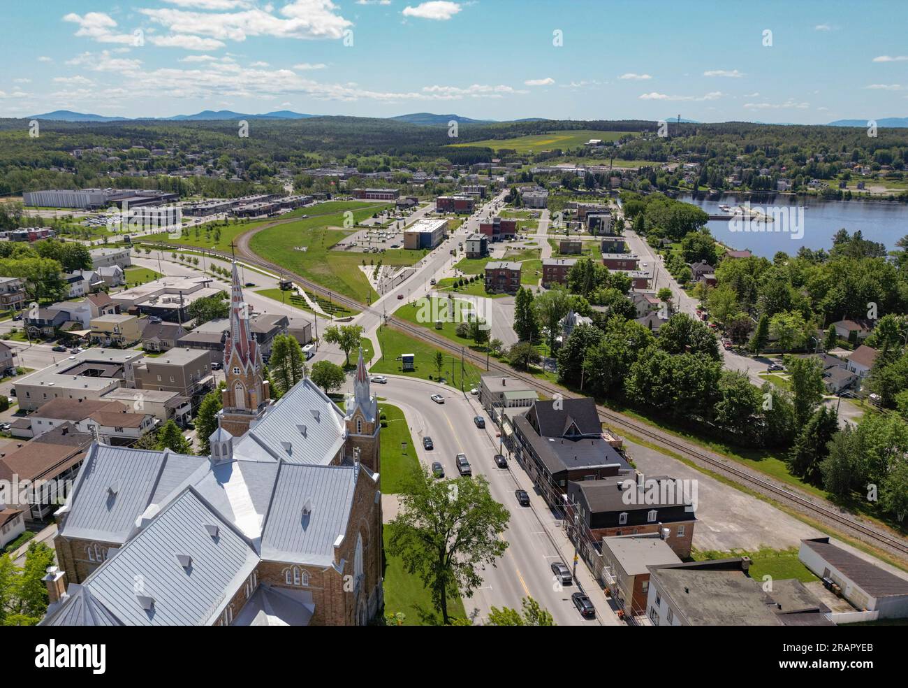 Lac Megantic, Canada. 22nd June, 2023. Downtown Lac Megantic, Que. is ...
