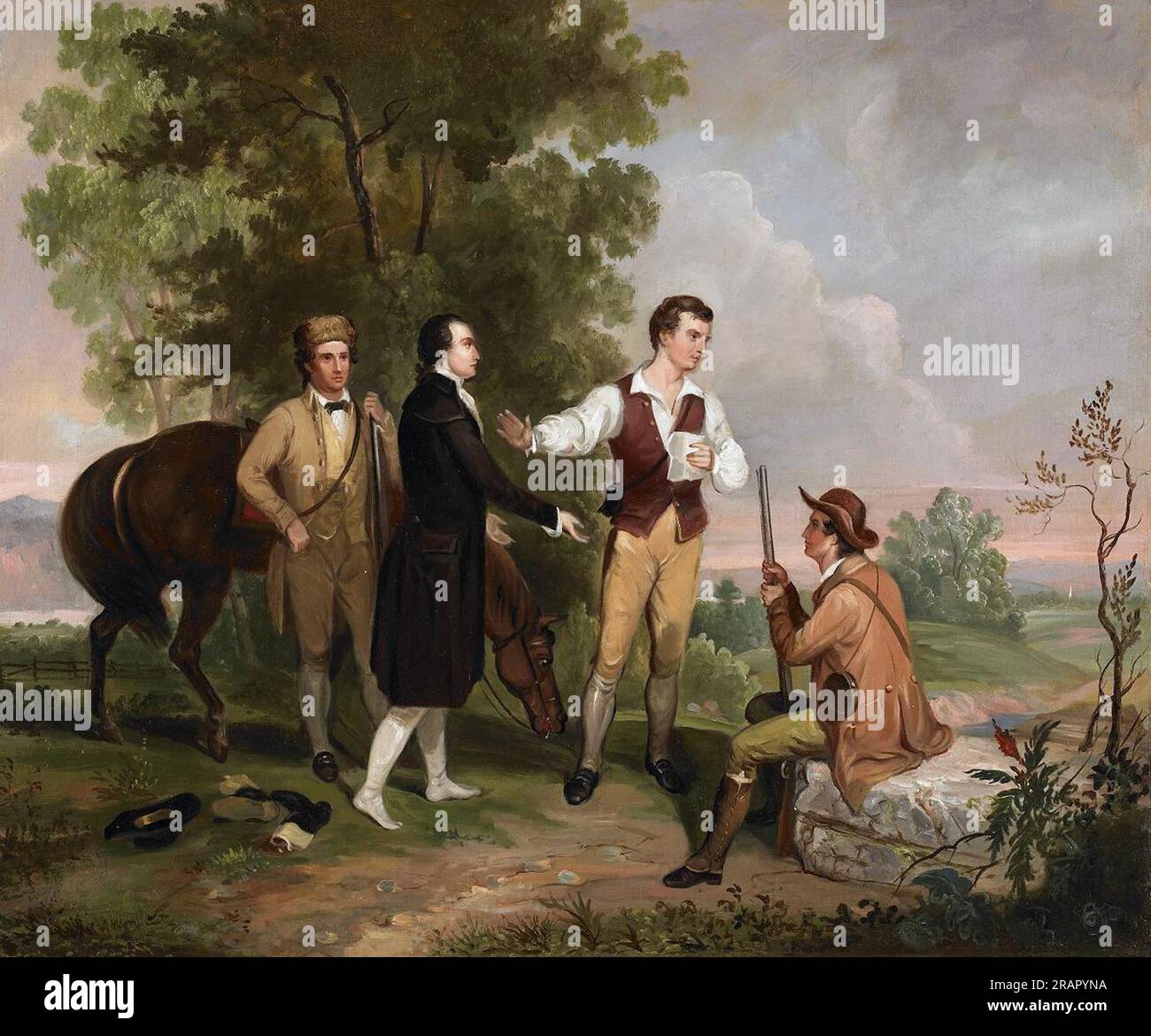 The Capture of Major Andre 1845 by Asher Brown Durand Stock Photo - Alamy