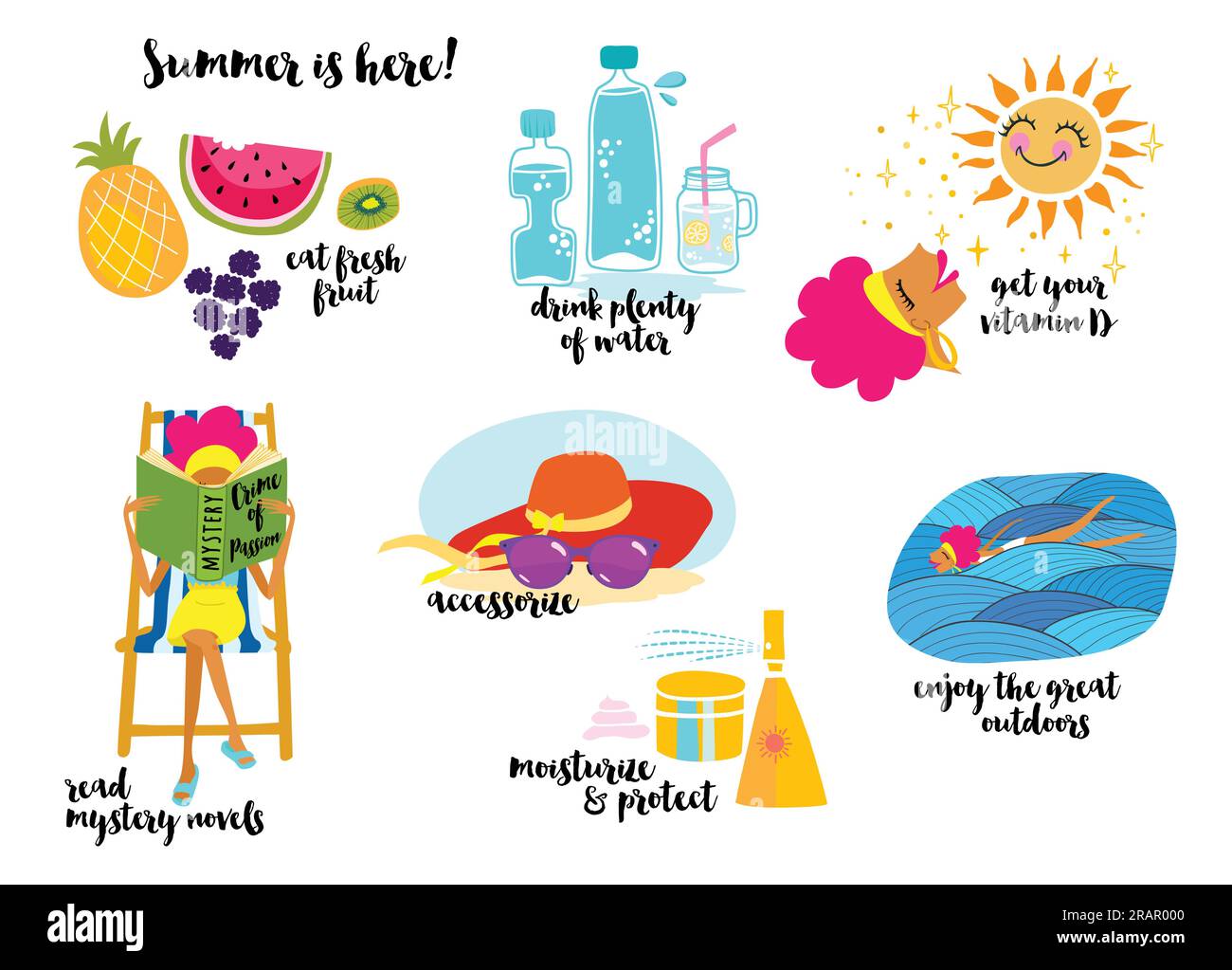 Cartoon sunbathing Cut Out Stock Images & Pictures - Alamy