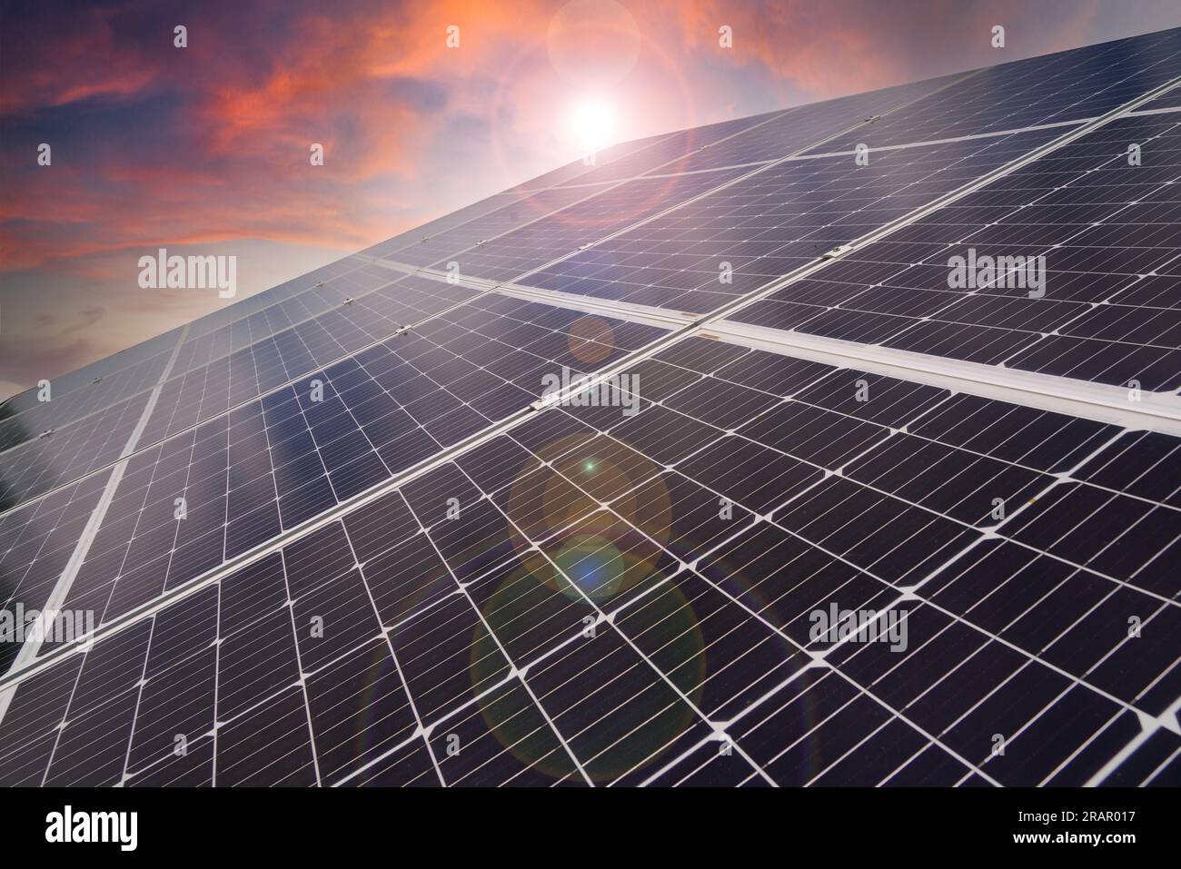 Solar panels or Solar cells energy and the Sun for Electric power in ...