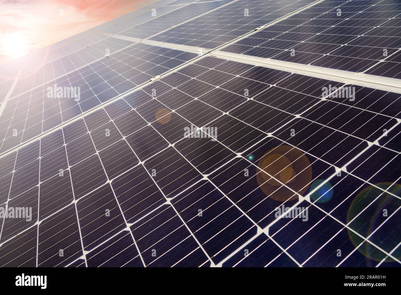 Solar panels or Solar cells energy and the Sun for Electric power in ...