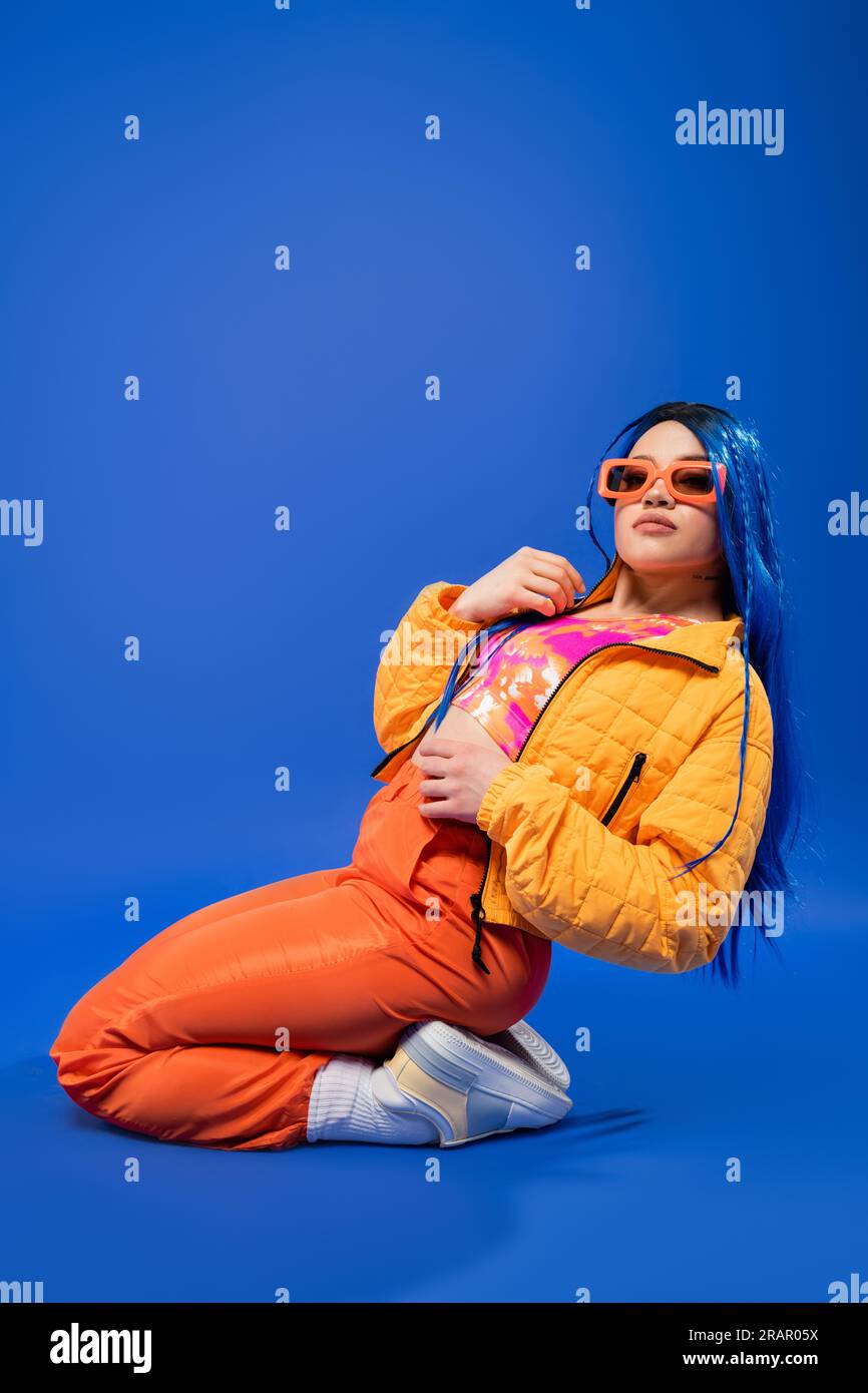 fashion statement of gen z, full length of beautiful female model with ...