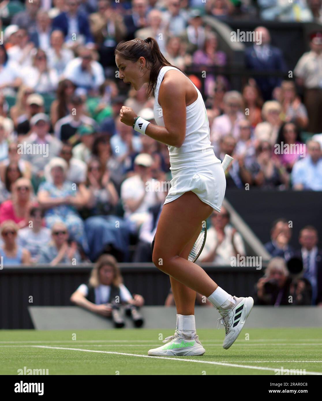 Jodie Burrage reacts during her match against Daria Kasatkina (not ...