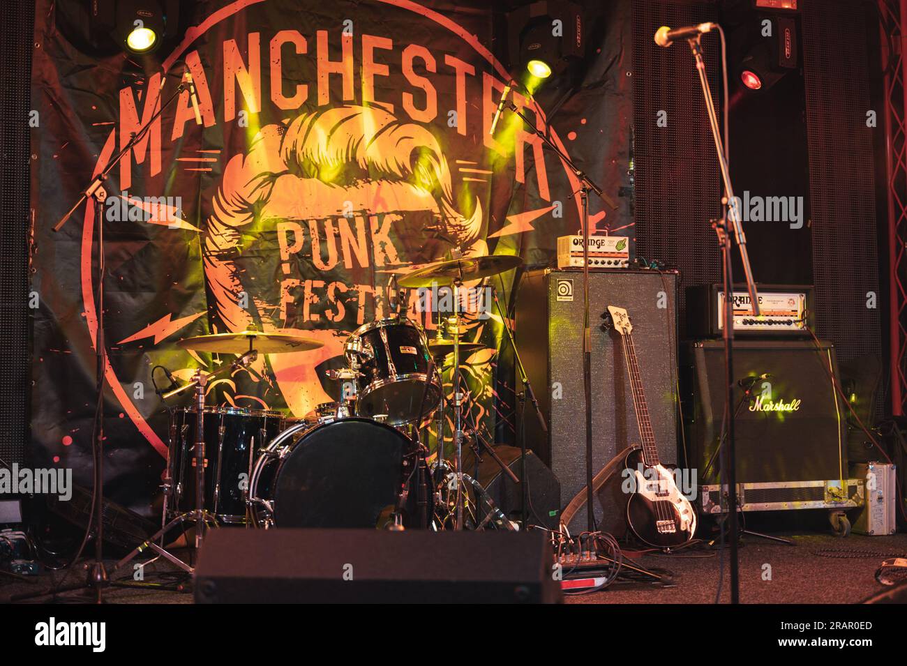 The stage at Gorilla venue during the Manchester Punk Festival on the ...