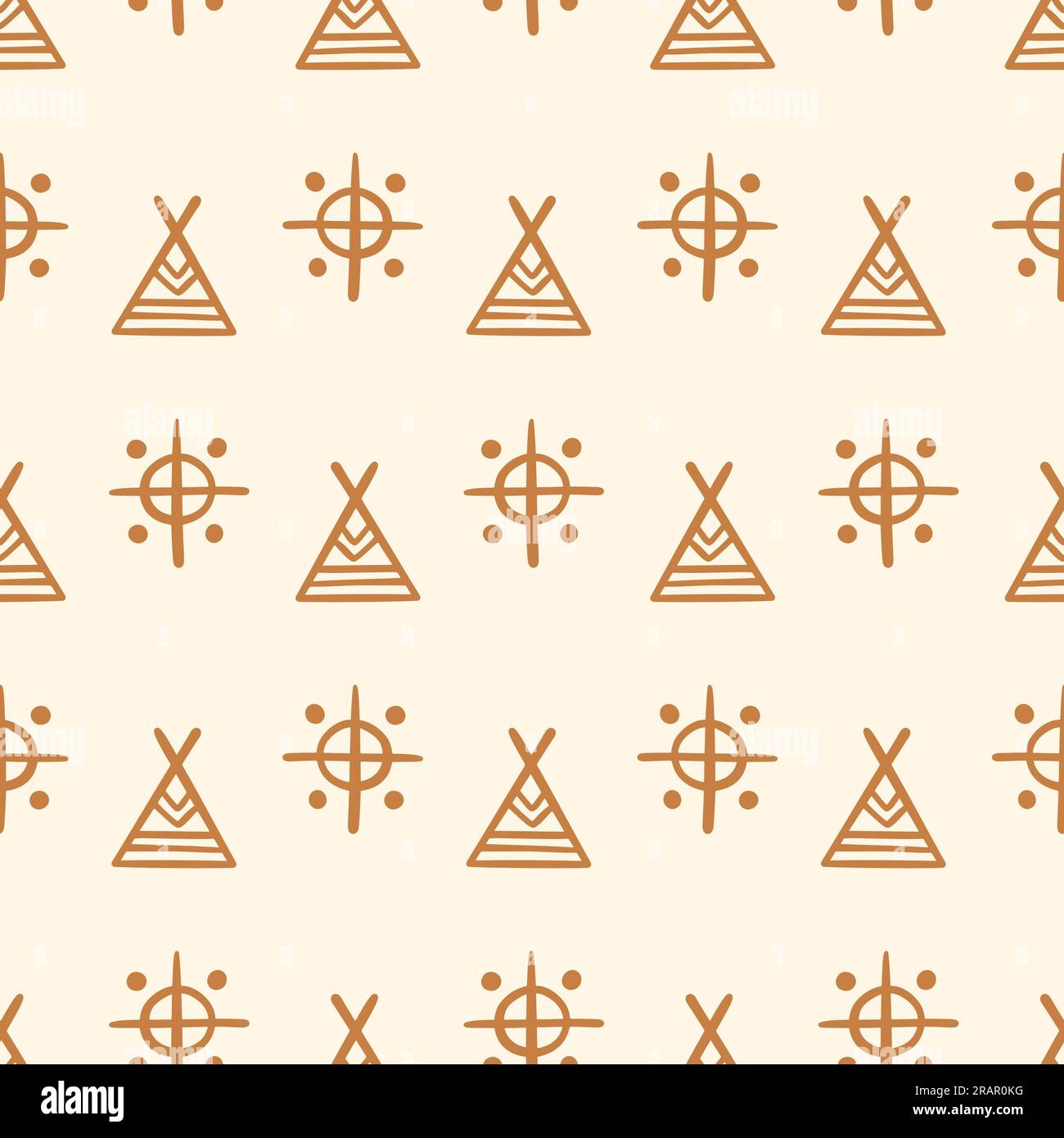 Aztec Wigwam Western Boho Seamless Pattern Art Stock Vector Image & Art ...