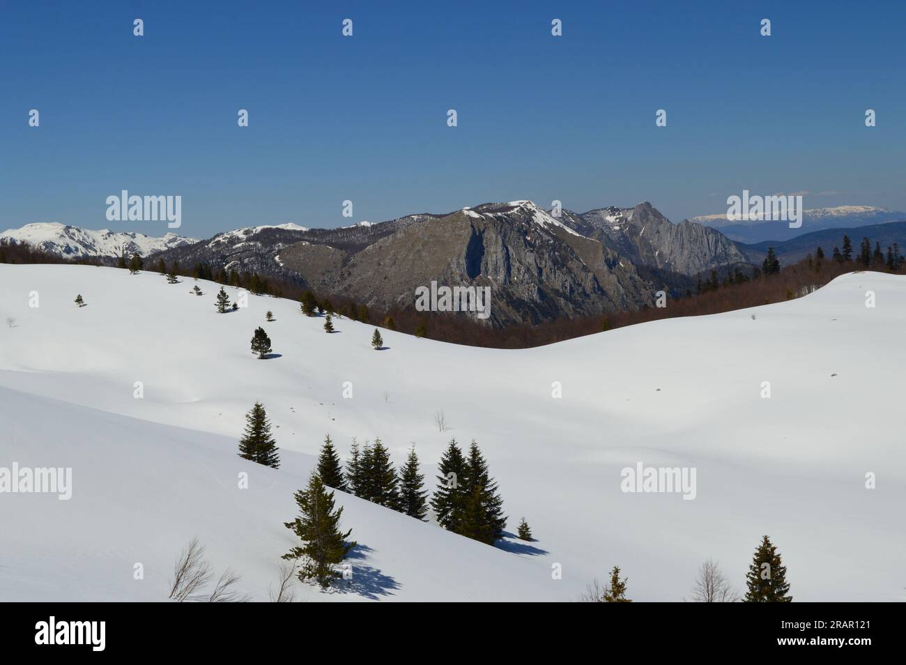 Winter hiking on Volujak mountain, Lica peak Stock Photo - Alamy