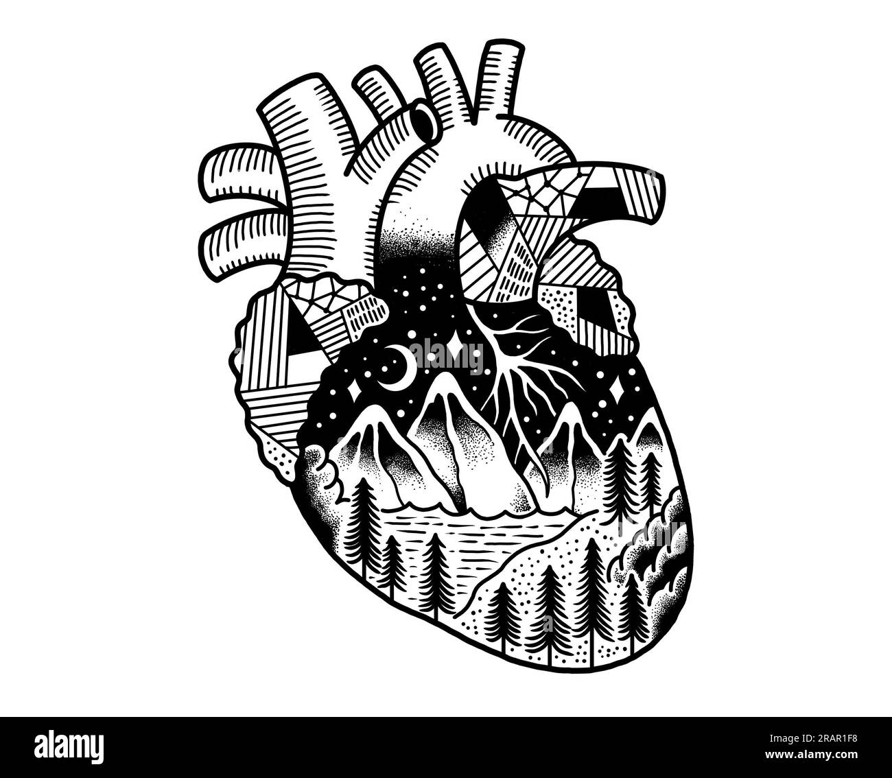 Tattoo heart organ Cut Out Stock Images & Pictures - Alamy