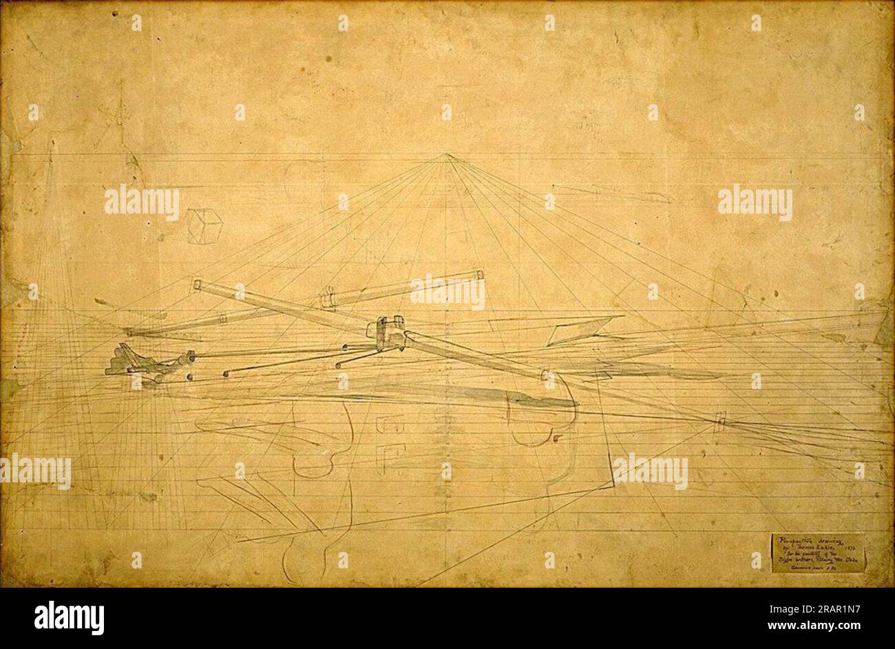 Perspective Drawing for The Biglin Brothers Turning The Stake by Thomas Eakins Stock Photo - Alamy