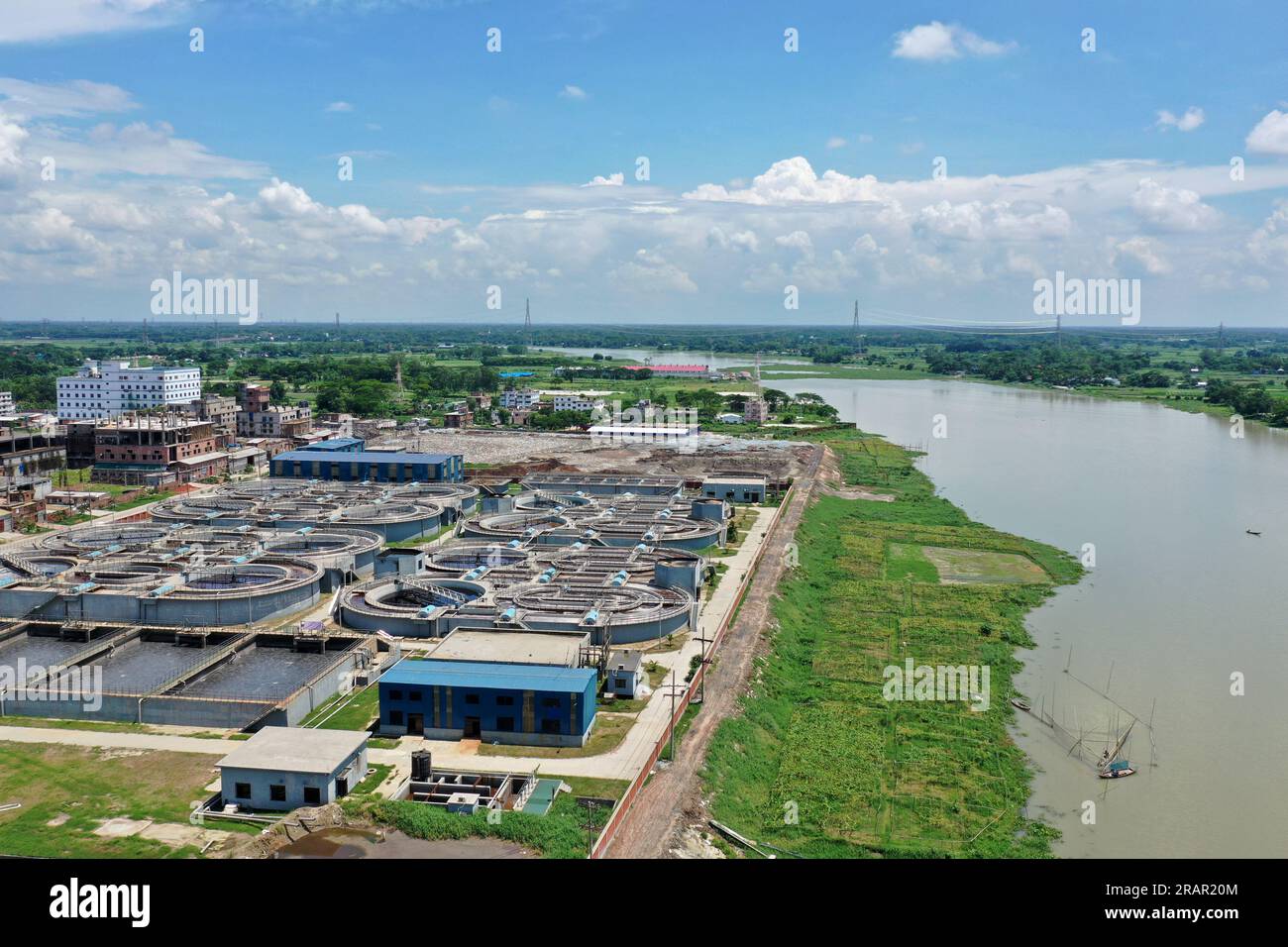 Dhaka, Bangladesh - July 04, 2023: The bird's-eye view of the central ...