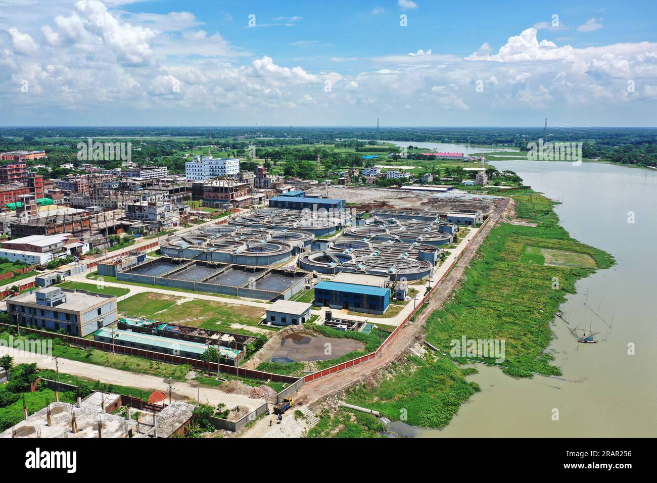 Dhaka, Bangladesh - July 04, 2023: The bird's-eye view of the central ...