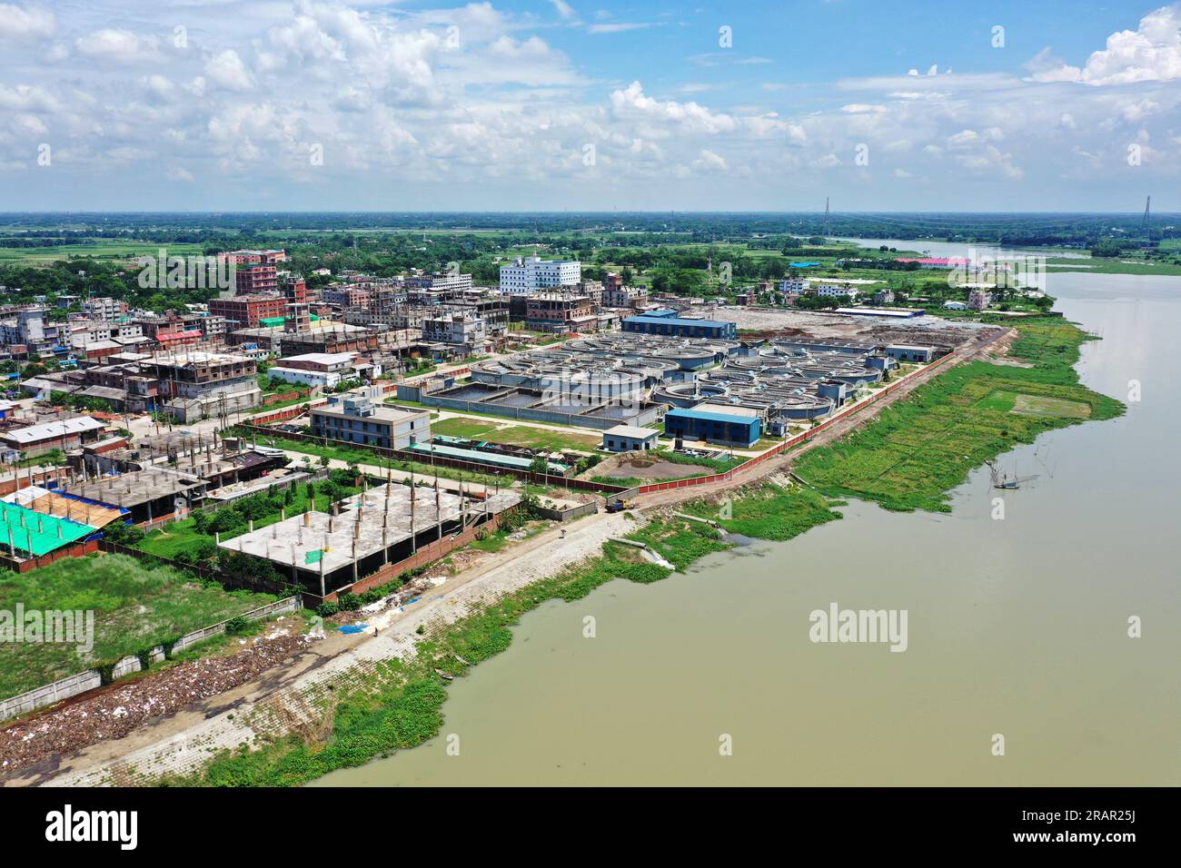 Dhaka, Bangladesh - July 04, 2023: The bird's-eye view of the central ...