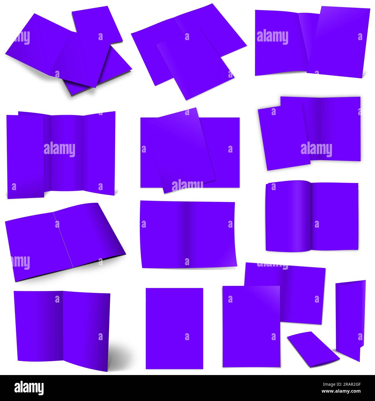 Thirteen Violet brochures for layouts and presentation design. 3D ...