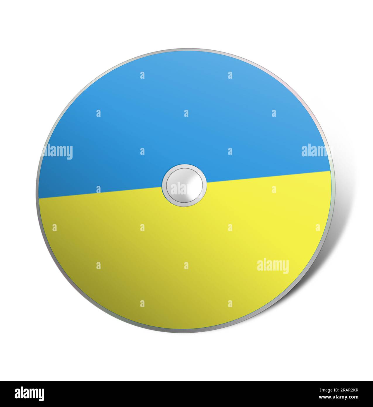 CD or DVD blank template Ukrainian flag for presentation layouts and ...