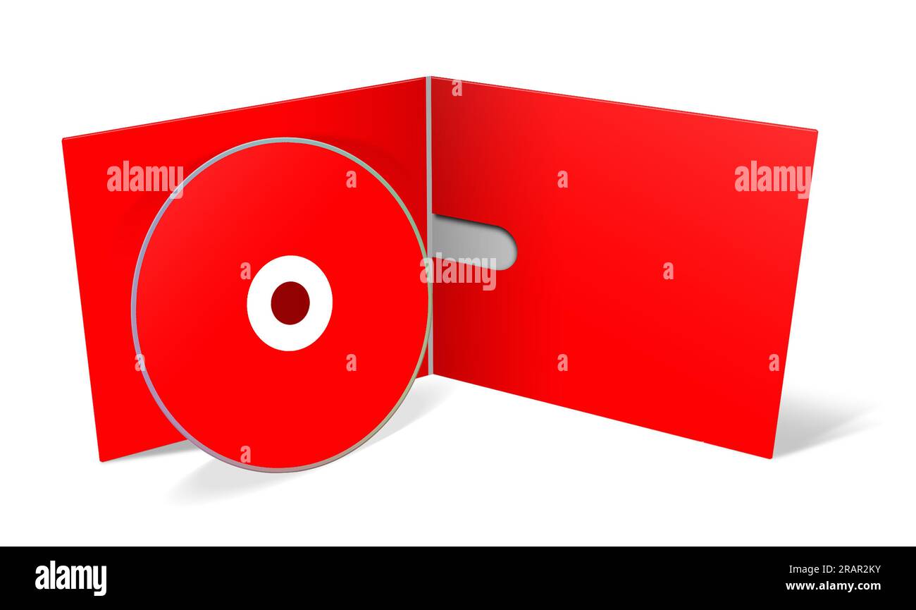 CD or DVD blank template red for presentation layouts and design. 3D ...
