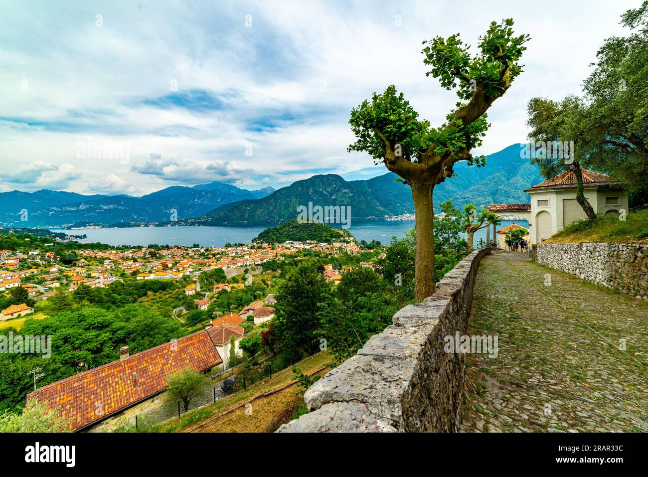 The panorama of Lake Como photographed from Ossuccio, showing the ...