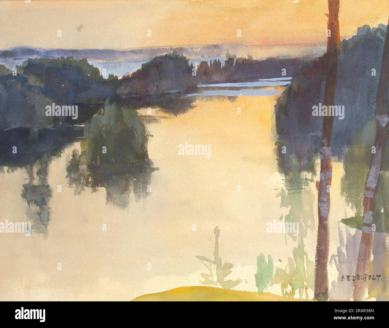 Landscape 1889 by Albert Edelfelt Stock Photo - Alamy