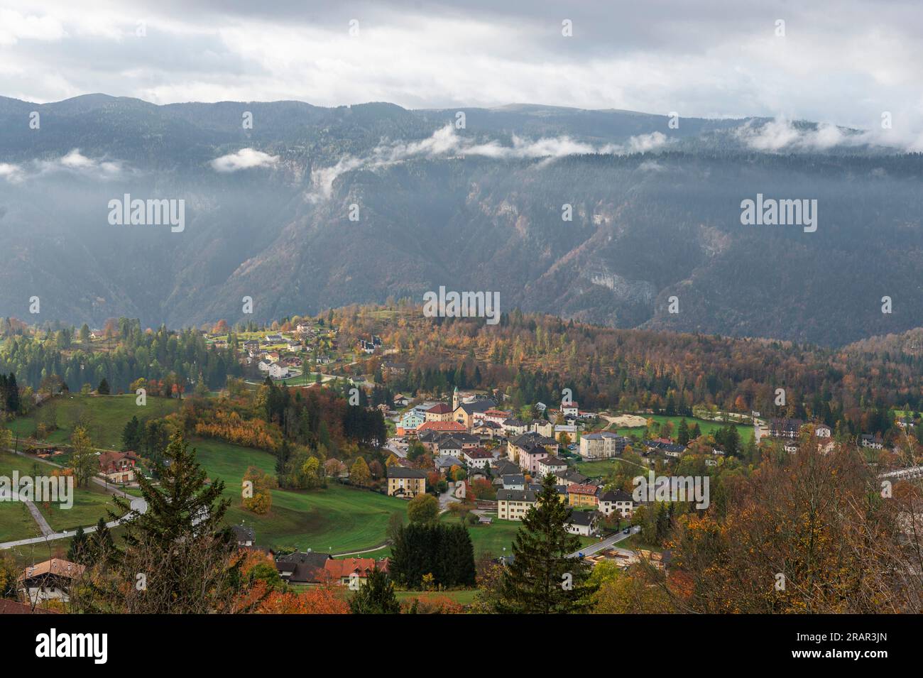 upland landscape and magre' village, lavarone, italy Stock Photo - Alamy