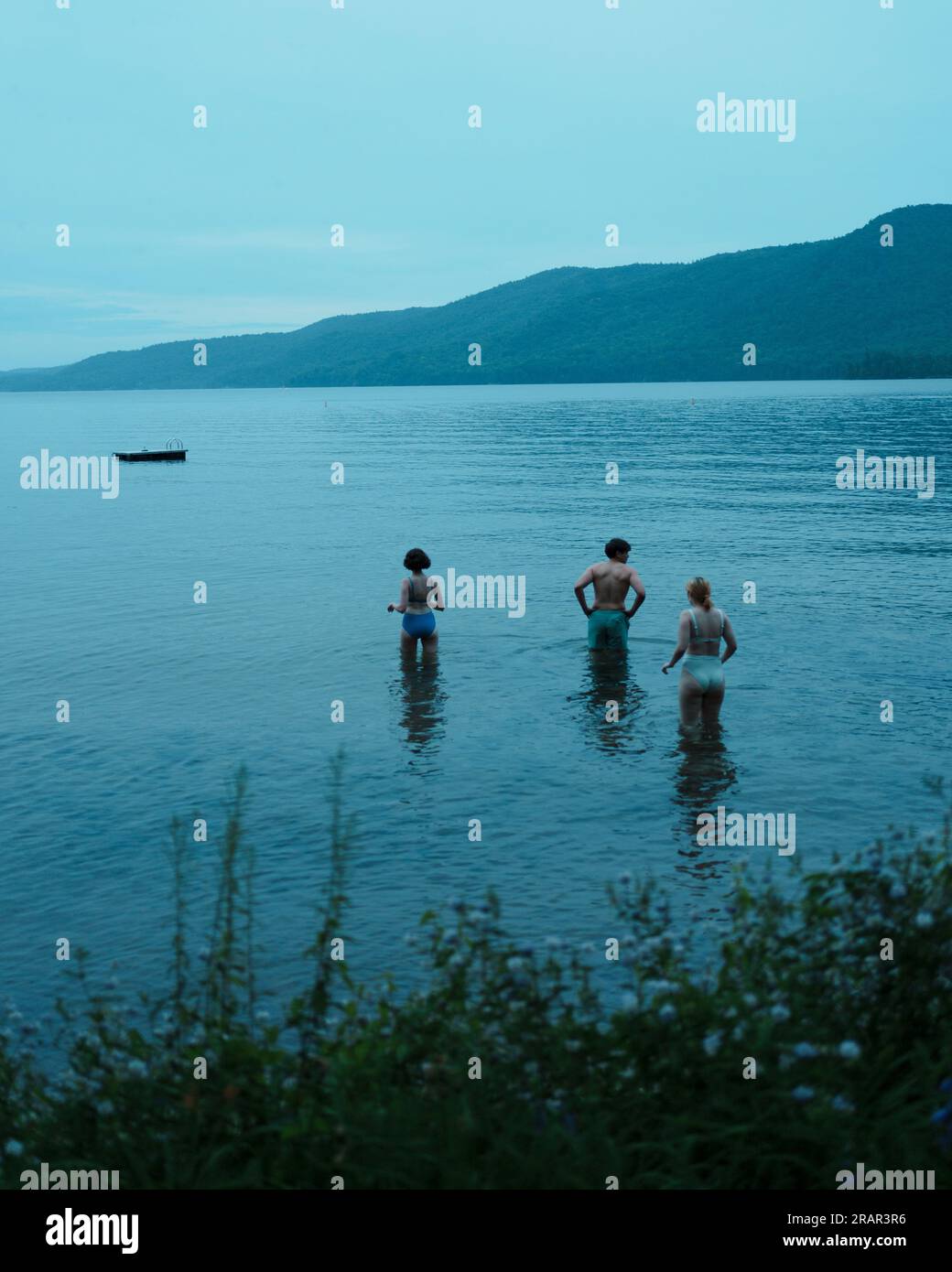 Swimmers wading in Lake George, Silver Bay, New York Stock Photo - Alamy