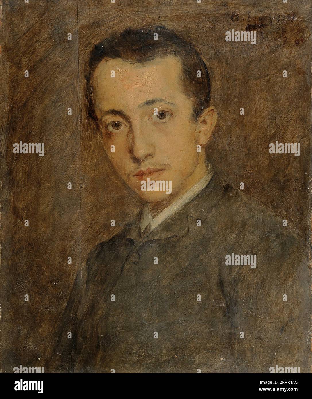 the Brother of the Artist, Eduard Egger 1888 by Albin Egger Lienz Stock ...