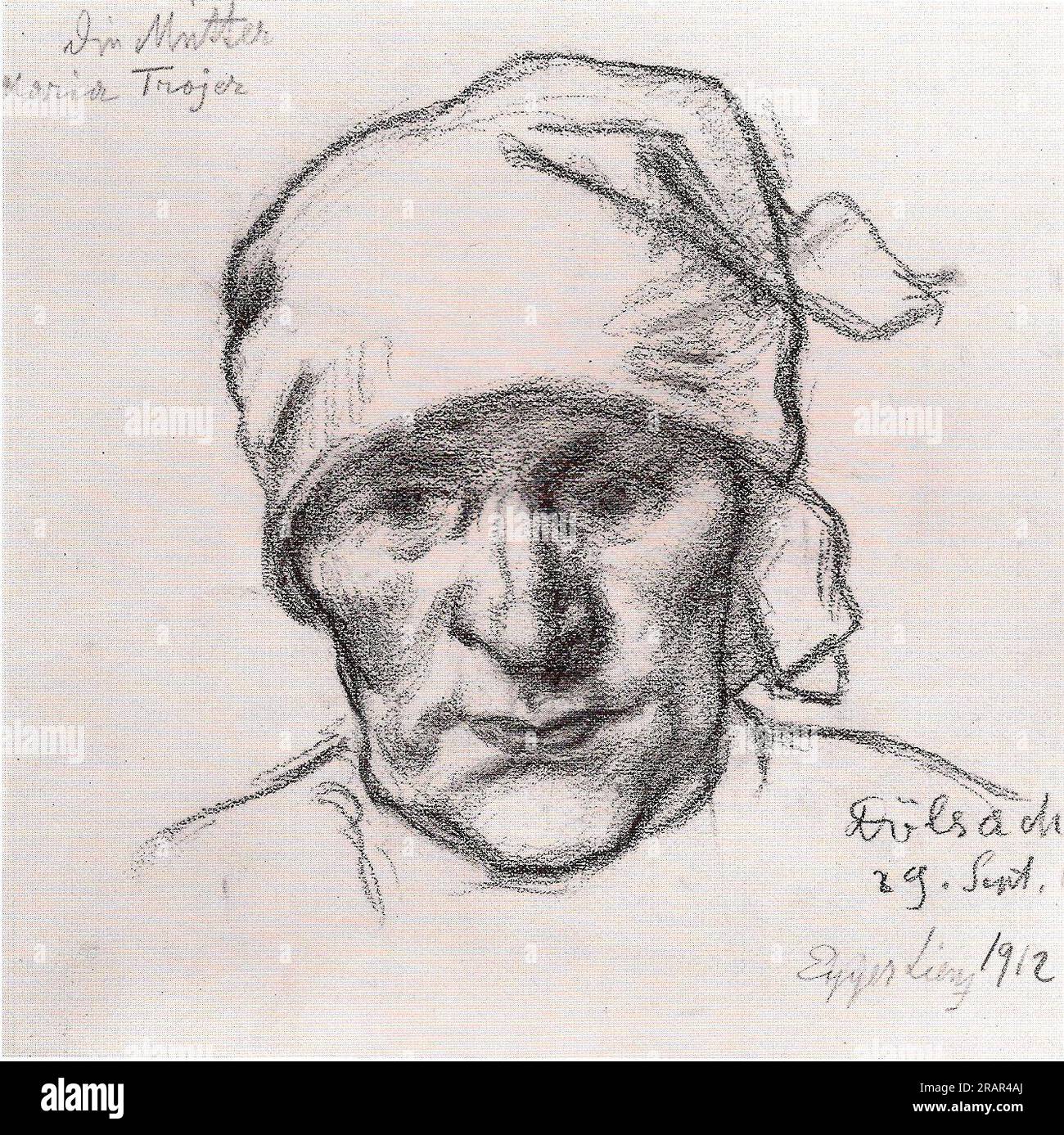 the Artists Mother Maria Trojer 1912 by Albin Egger-Lienz Stock Photo ...