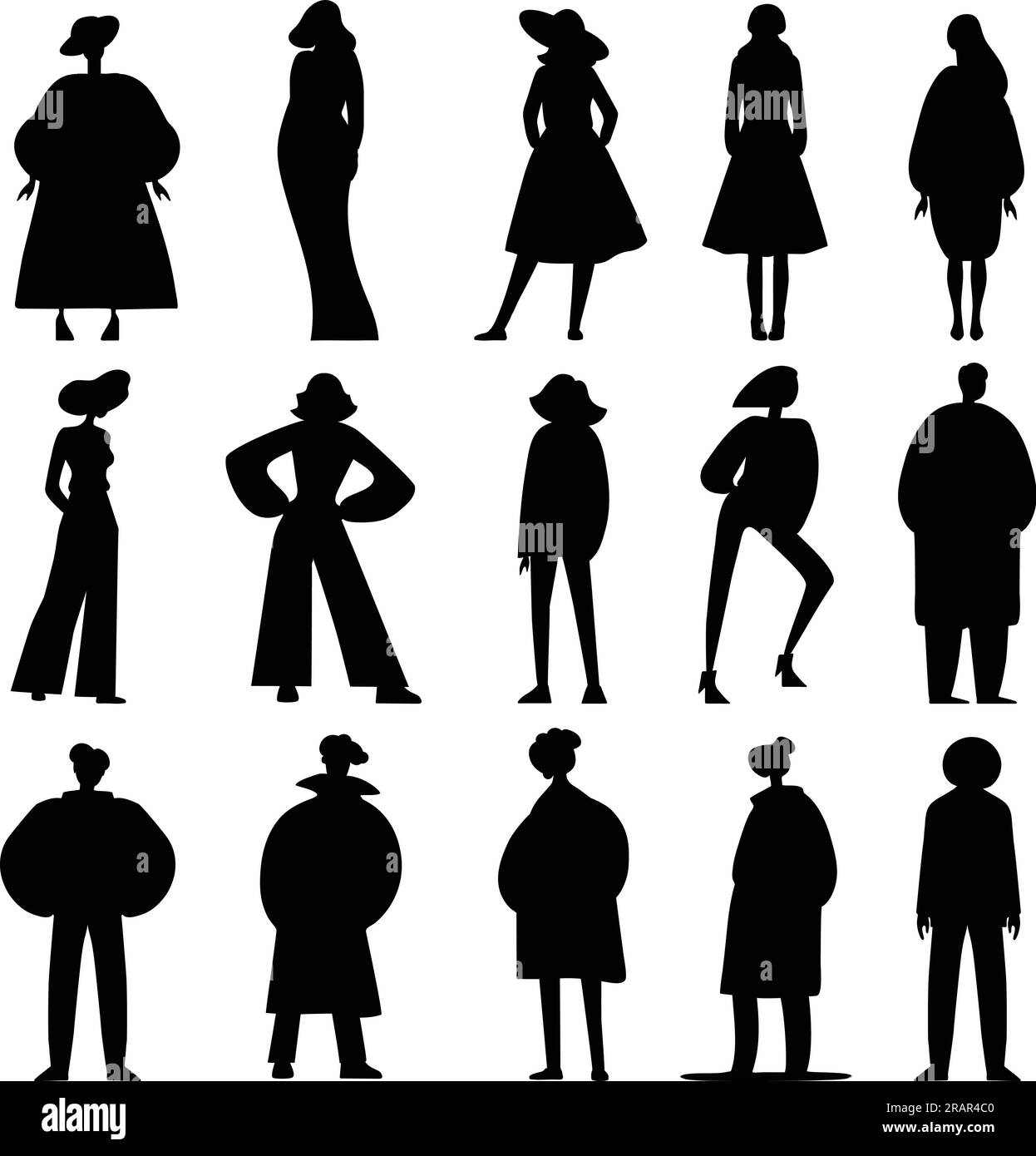 Vector Illustration Of Cartoon Silhouette People Group Stock Vector Image And Art Alamy